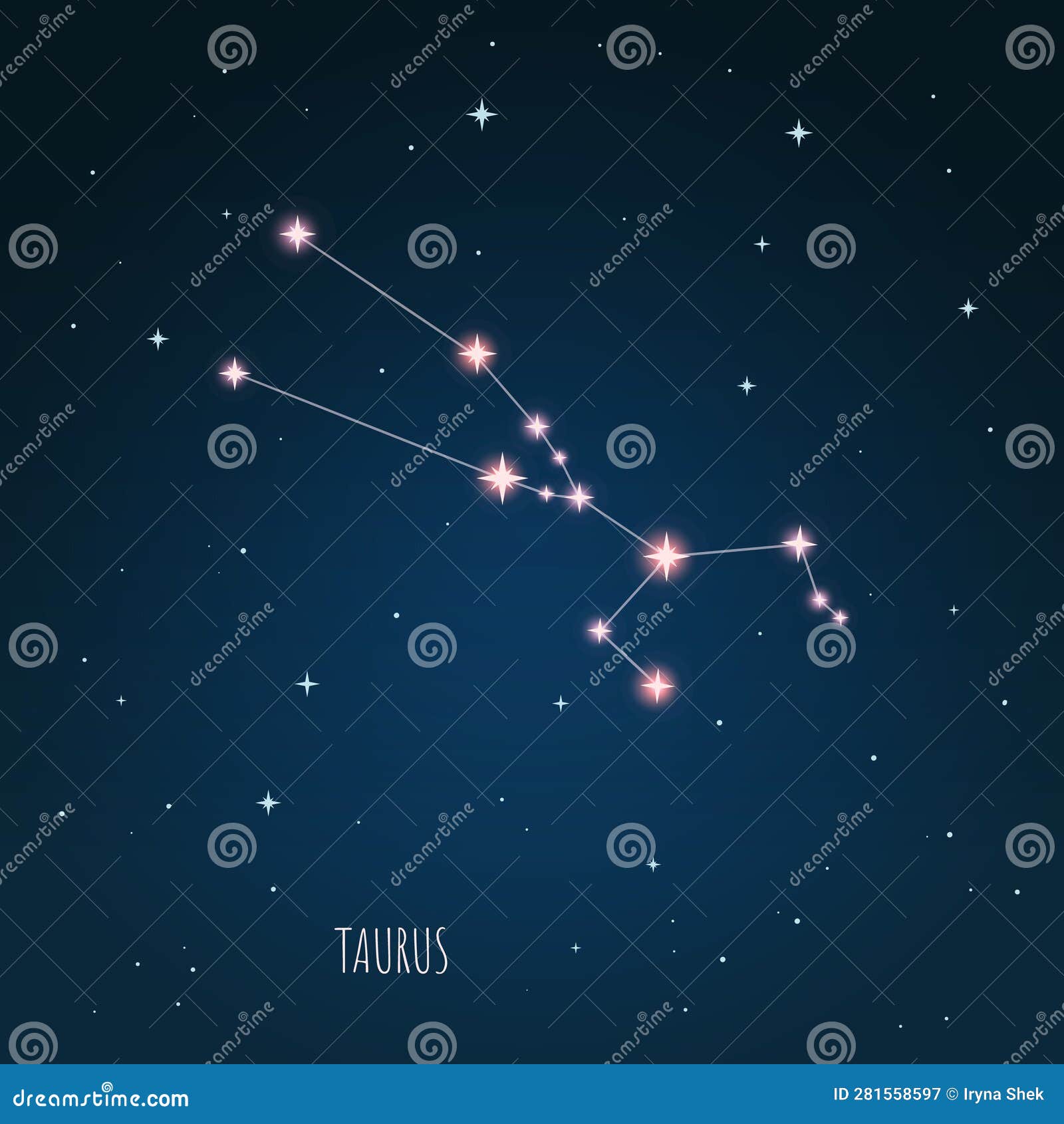 Constellation Taurus Scheme in Starry Sky Space Stock Vector ...