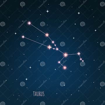 Constellation Taurus Scheme in Starry Sky Space Stock Vector ...