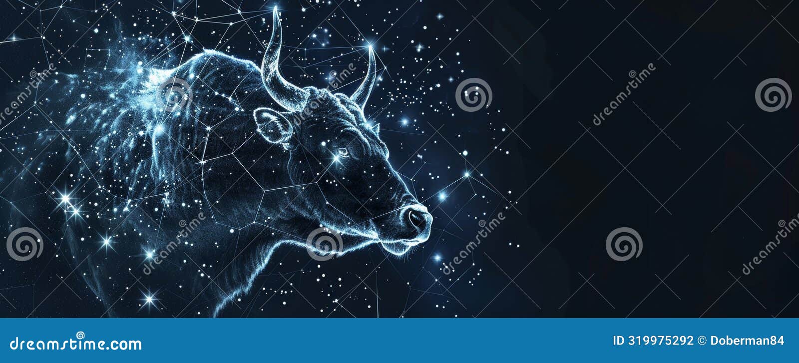 The Constellation Taurus Visualized As a Glowing Bull Against a Star ...