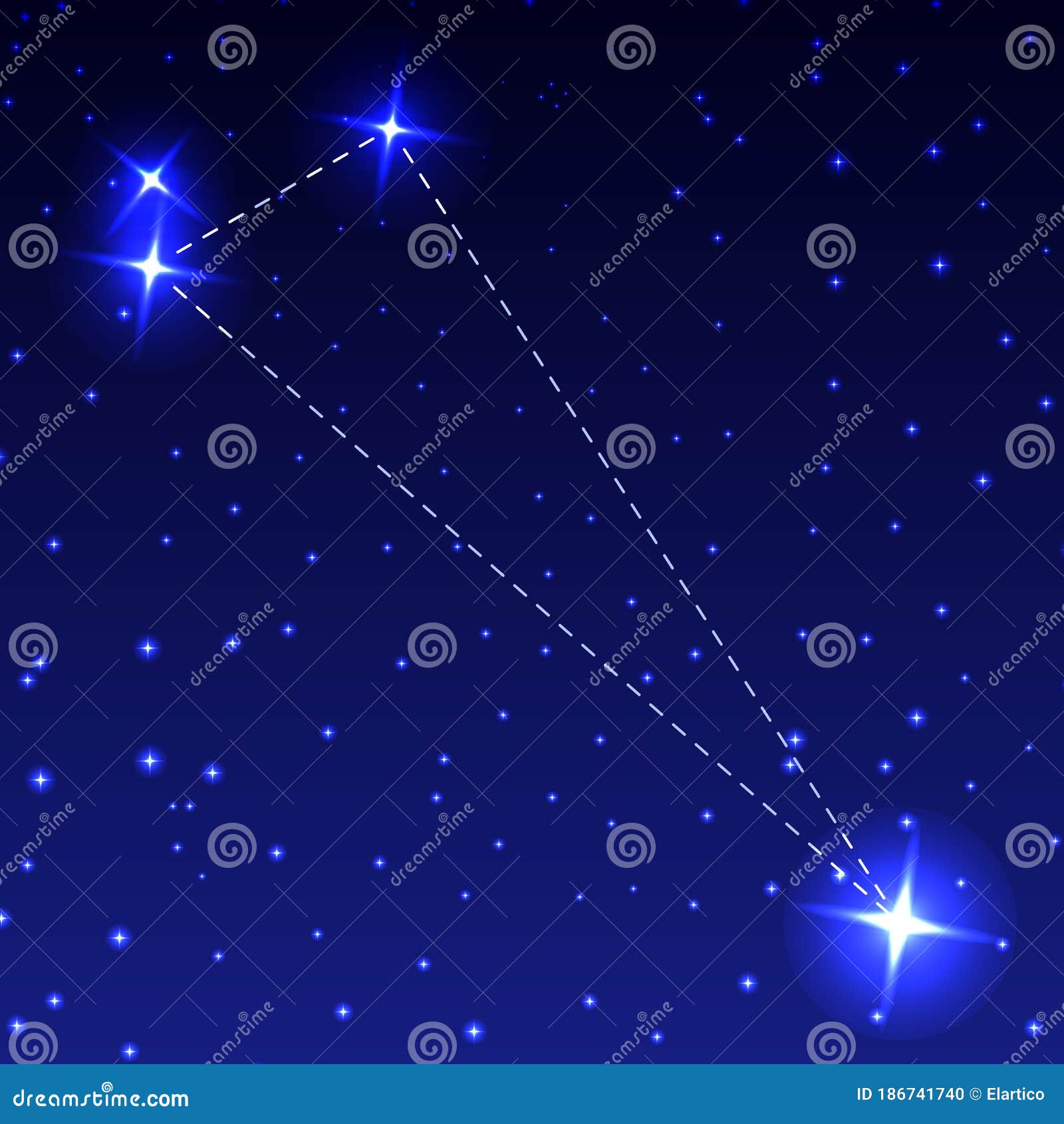 The Constellation of the Triangle in the Night Starry Sky. Vector ...