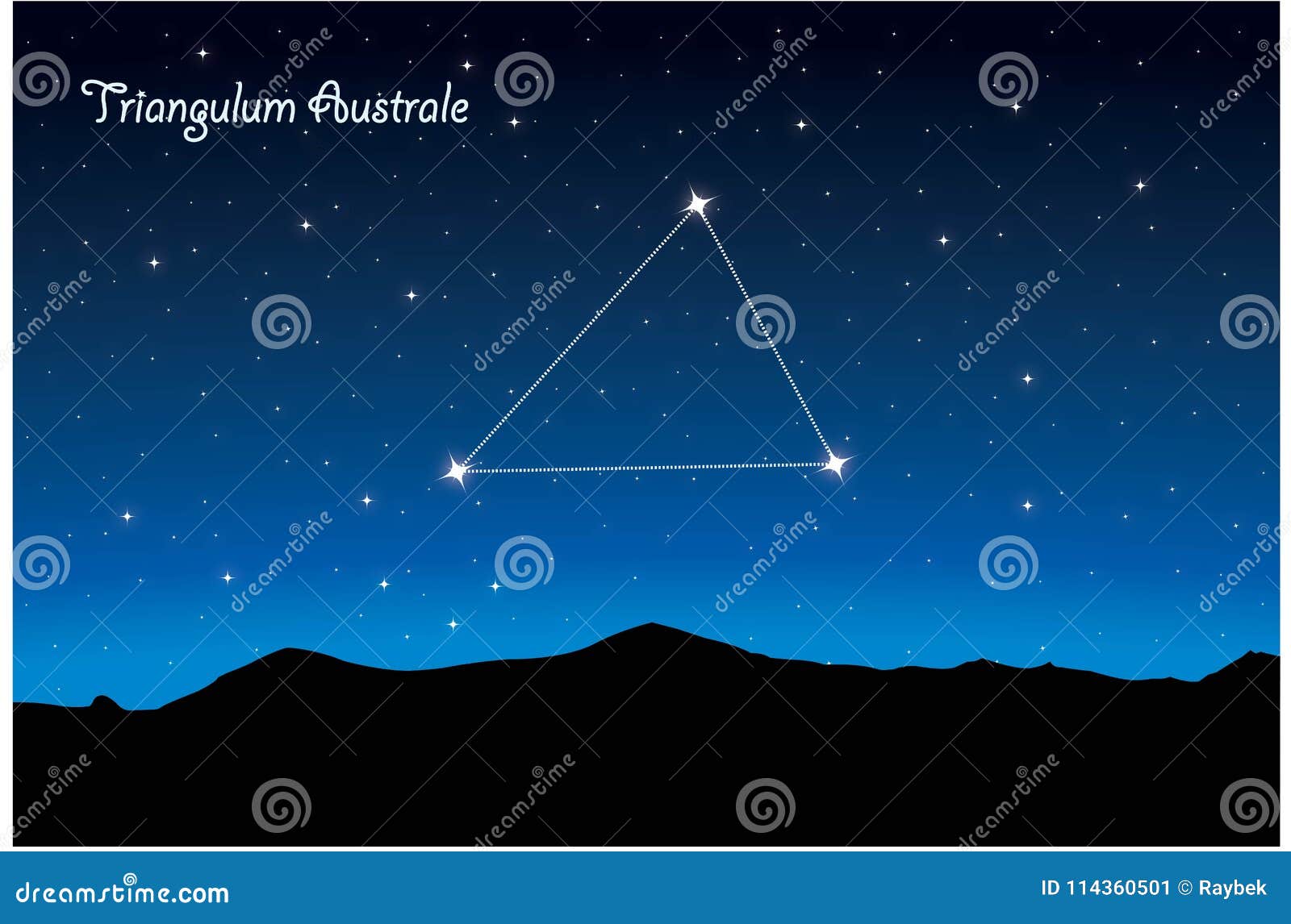 Constellation Triangulum Australe, Southern Triangle Cartoon Vector ...