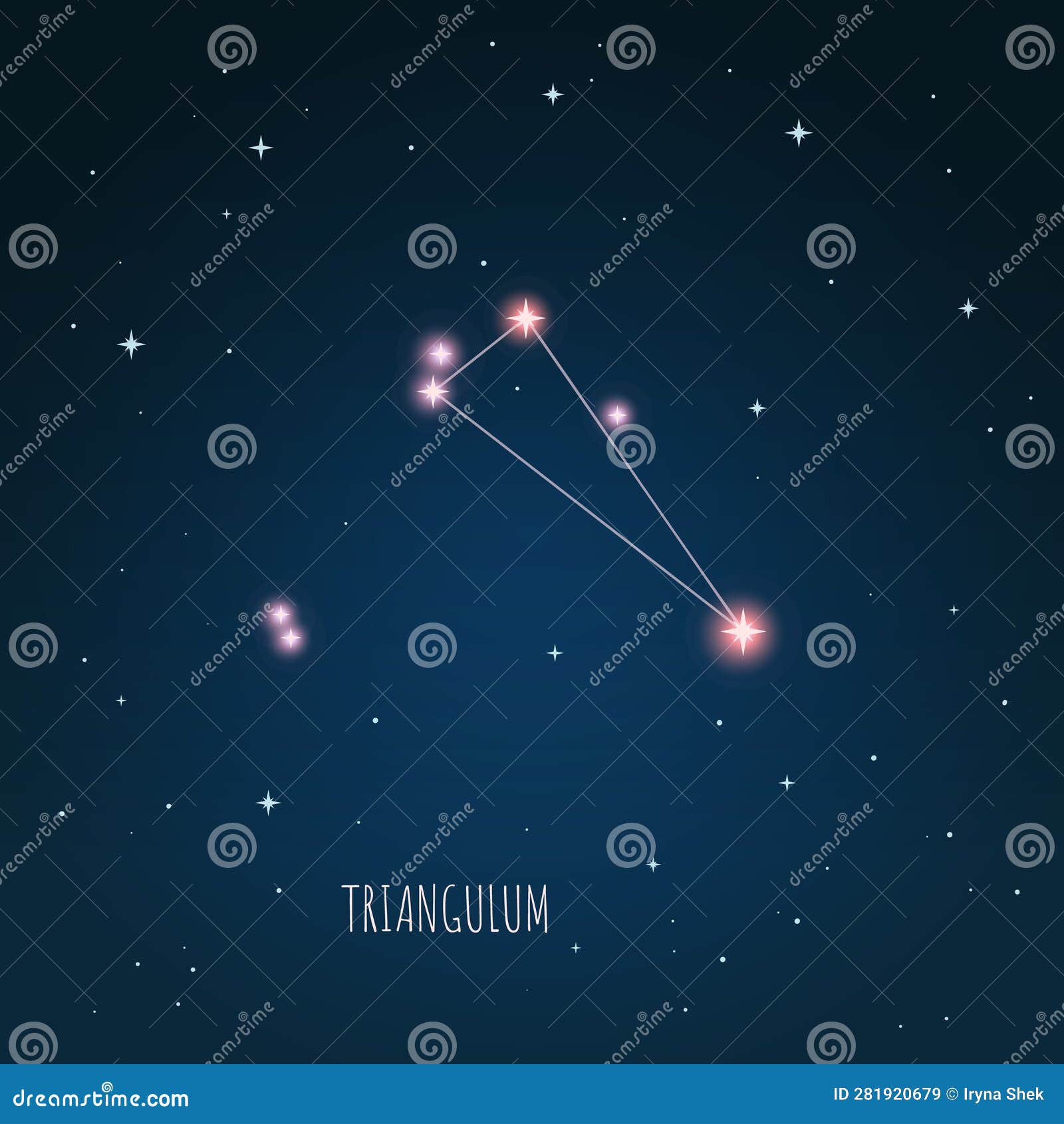 Constellation Triangulum Australe, Southern Triangle Cartoon Vector ...