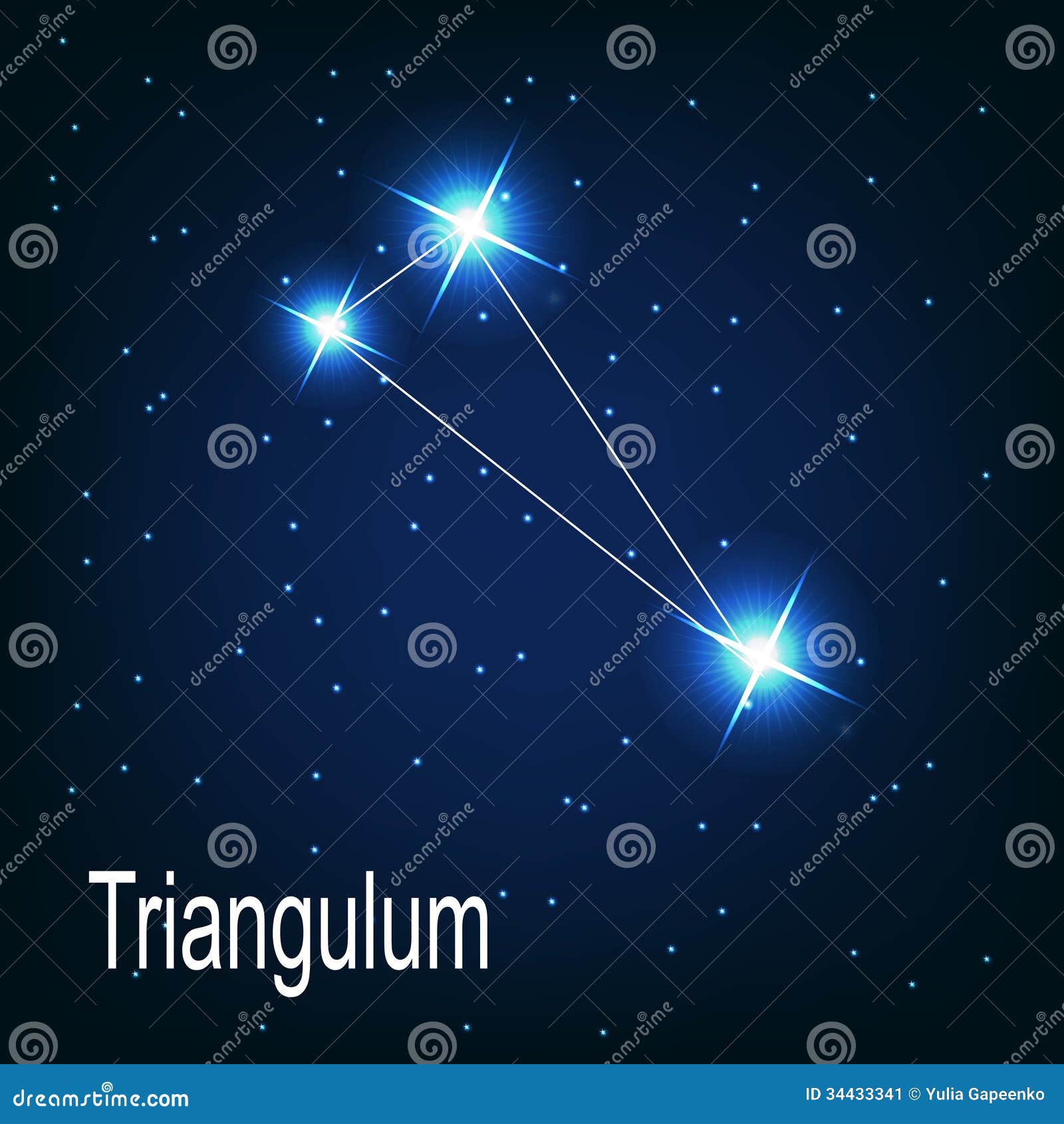 The Constellation Triangulum Star in the Night Stock Vector ...