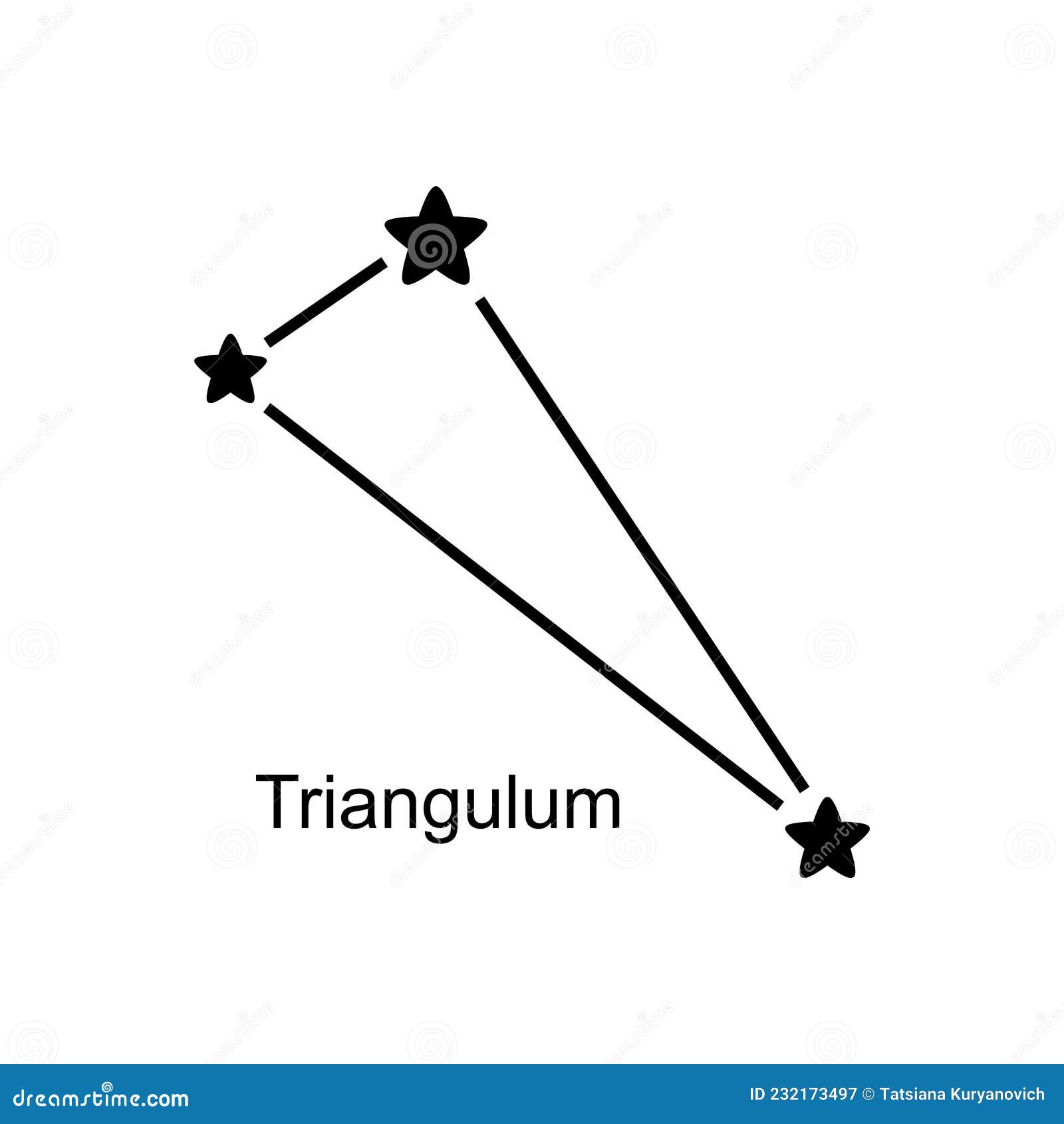 Constellation Triangulum Australe, Southern Triangle Cartoon Vector ...