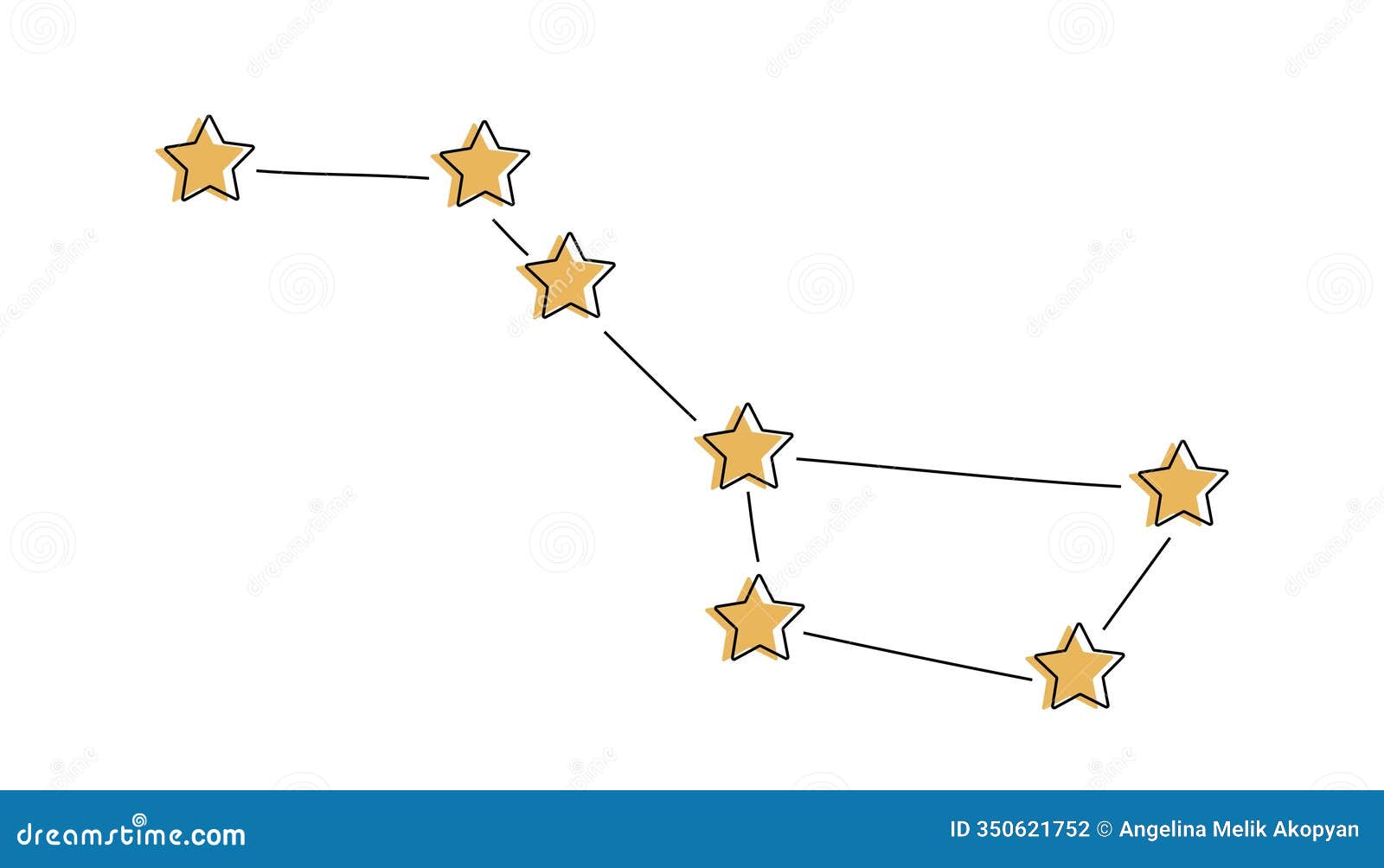 Constellation Ursa Major Big Dipper Icon. Vector Concept Illustration ...
