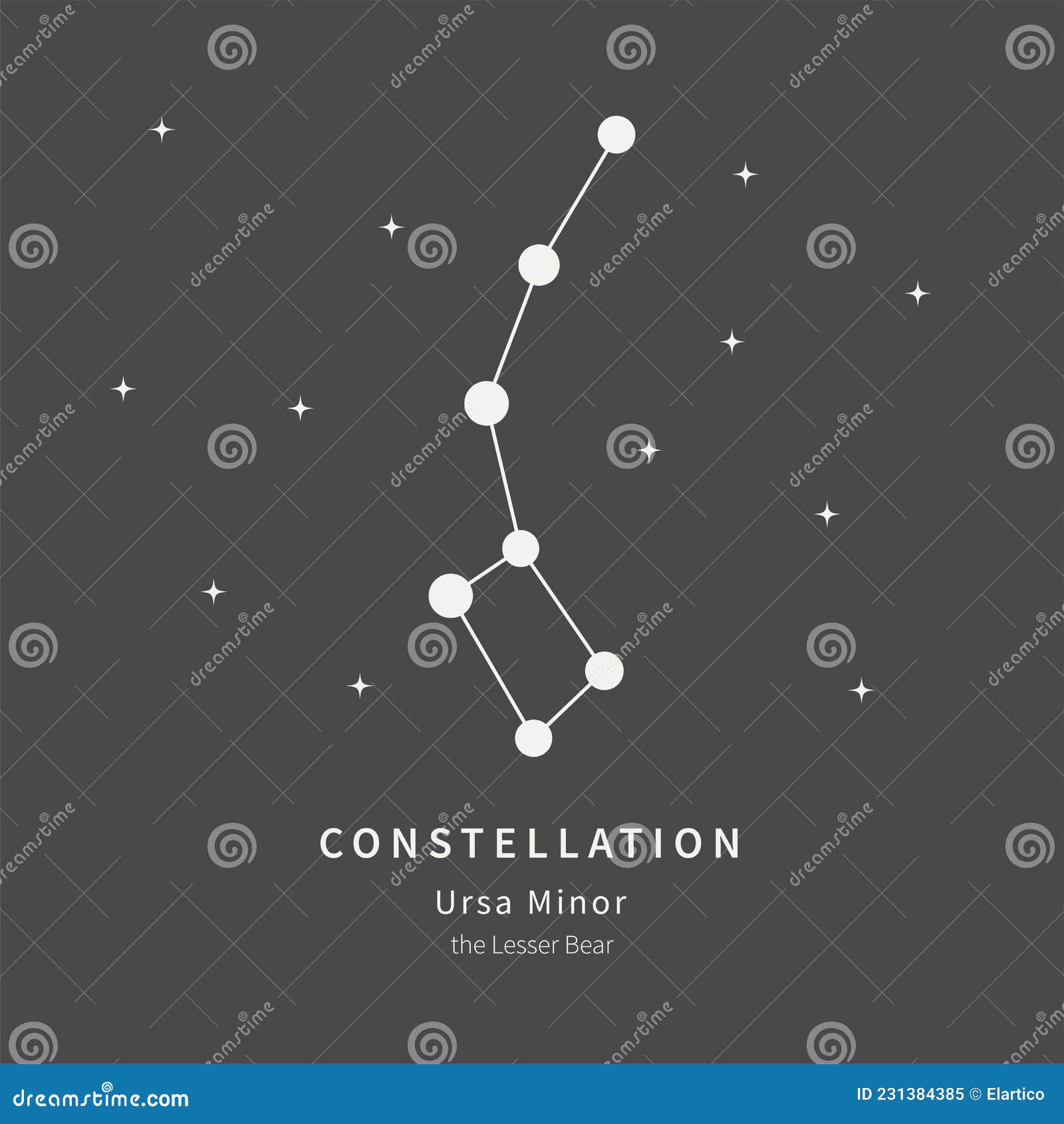 The Constellation of Ursa Minor. the Lesser Bear - Linear Icon. Vector ...
