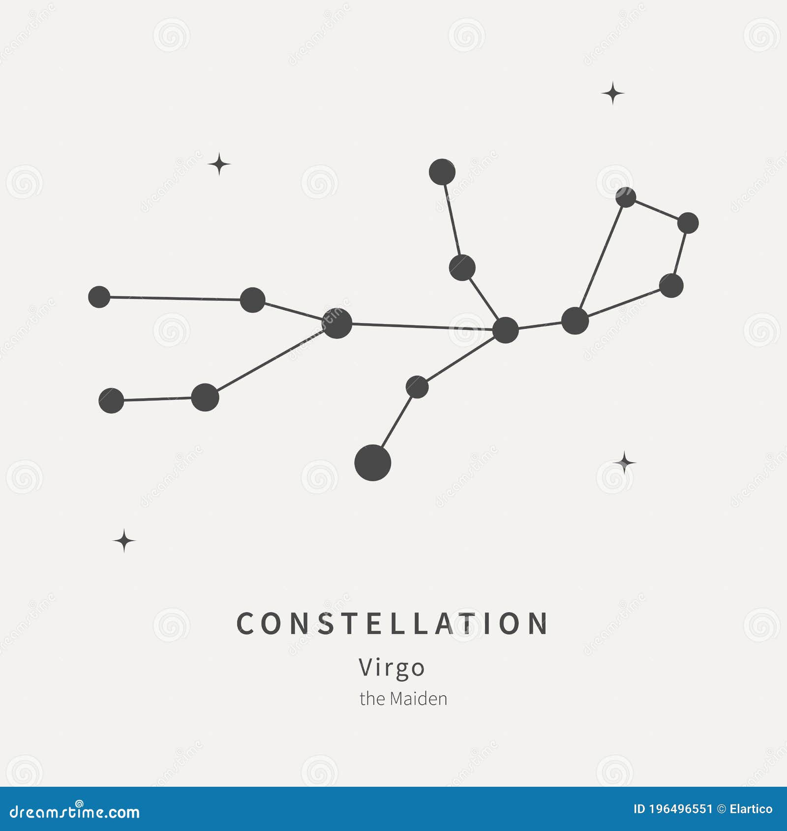 The Constellation of Virgo. the Maiden - Linear Icon Stock Vector ...