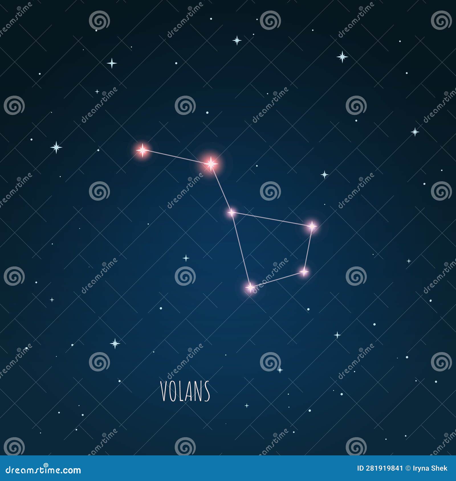 Constellation Volans Scheme in Starry Sky Space Stock Vector ...