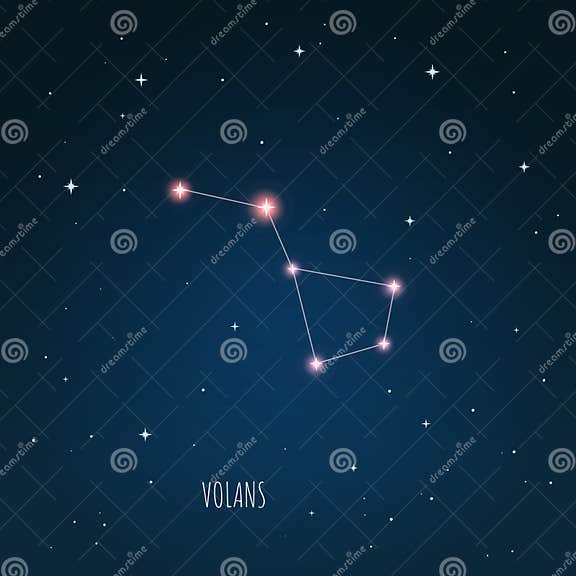 Constellation Volans Scheme in Starry Sky Space Stock Vector ...