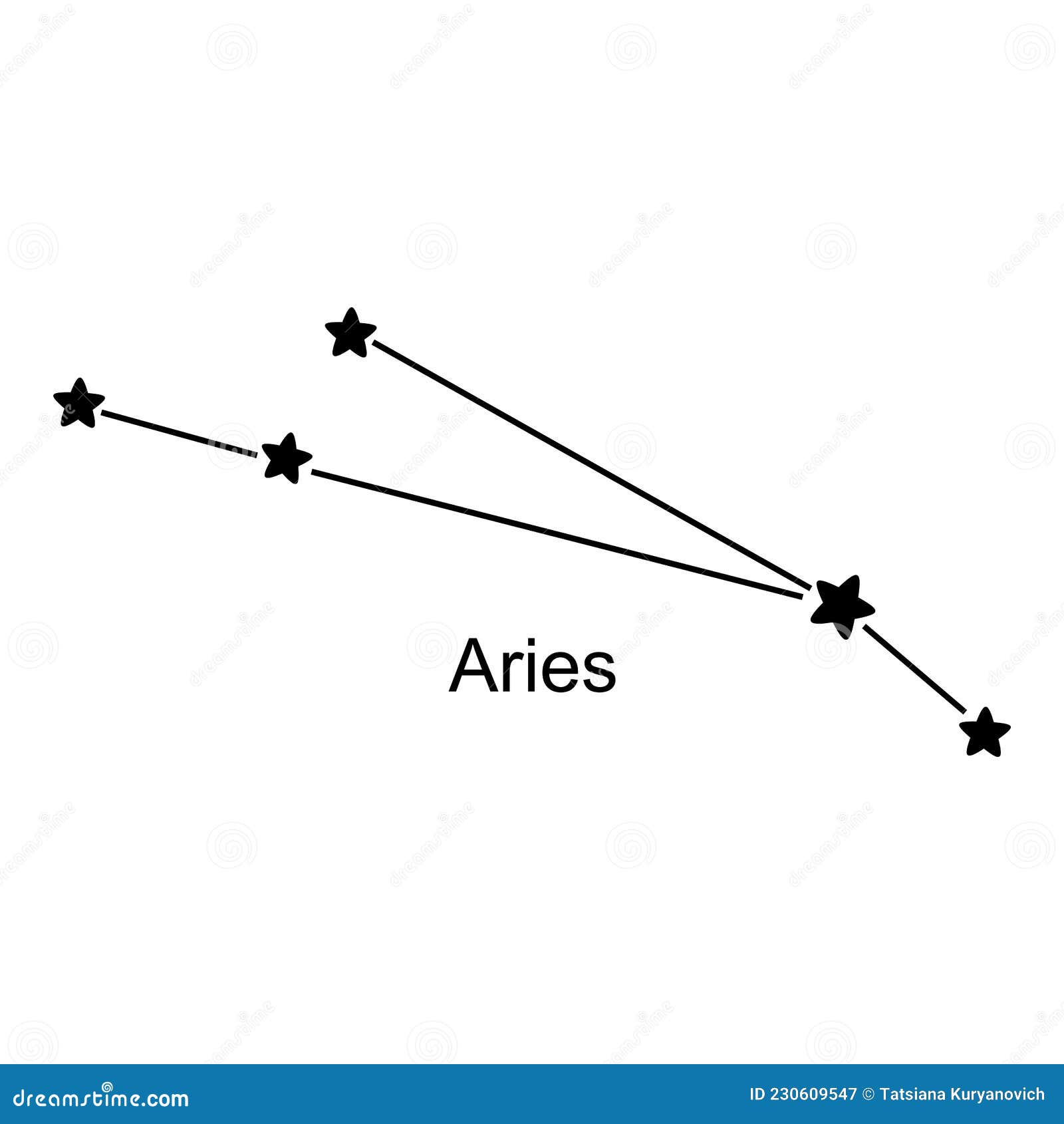 Constellation of Zodiac Sign Aries, Vector Illustration Stock Vector ...