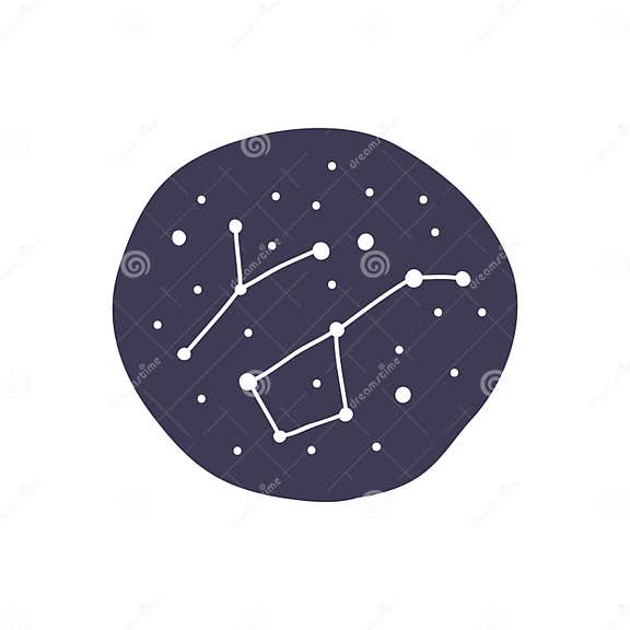 Constellations Doodle Icon, Vector Illustration Stock Illustration ...