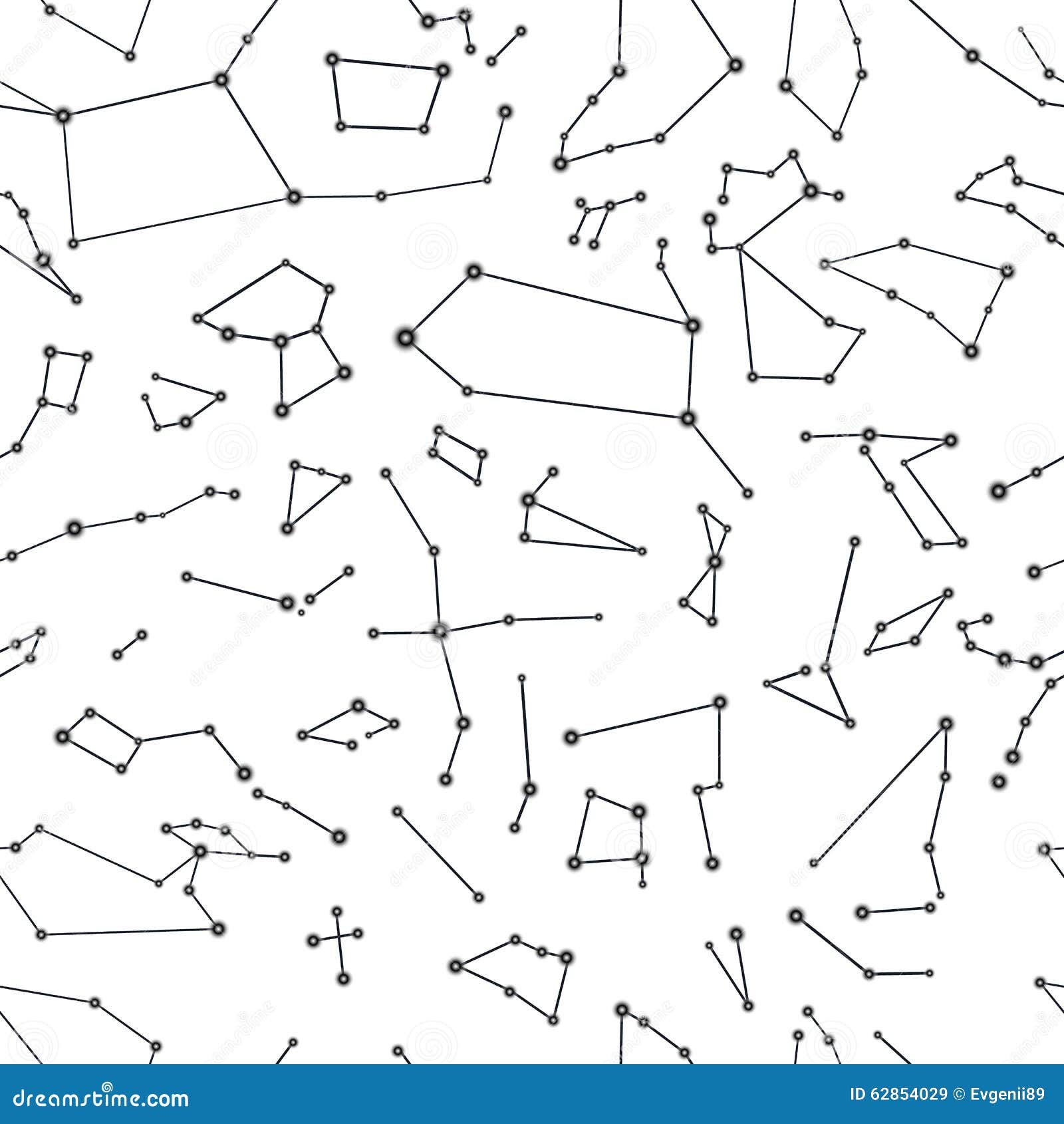 Constellations on White Pattern Stock Illustration - Illustration of ...