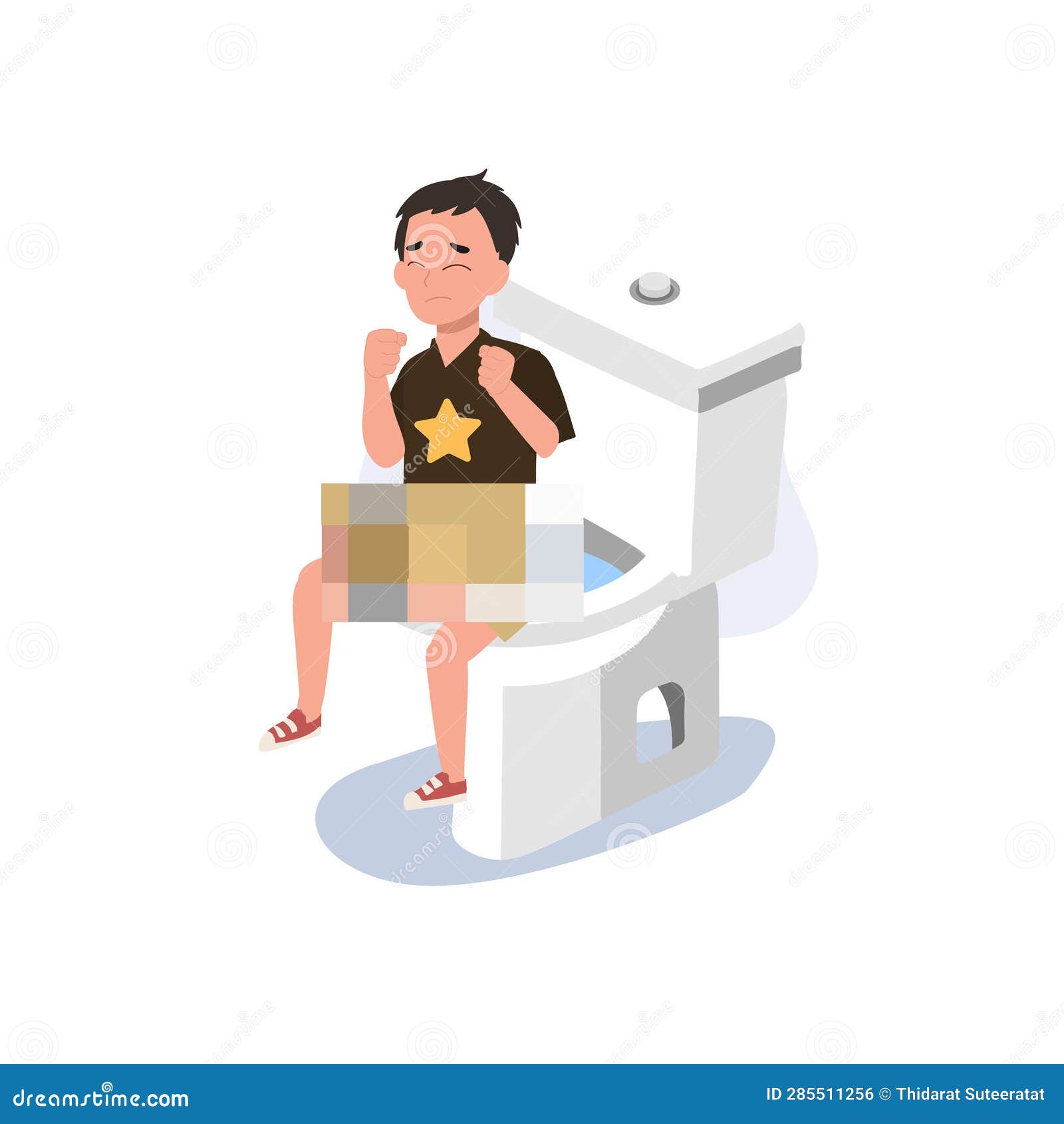 Constipation Ailment in Kids. Health Problem. Young Kid with ...
