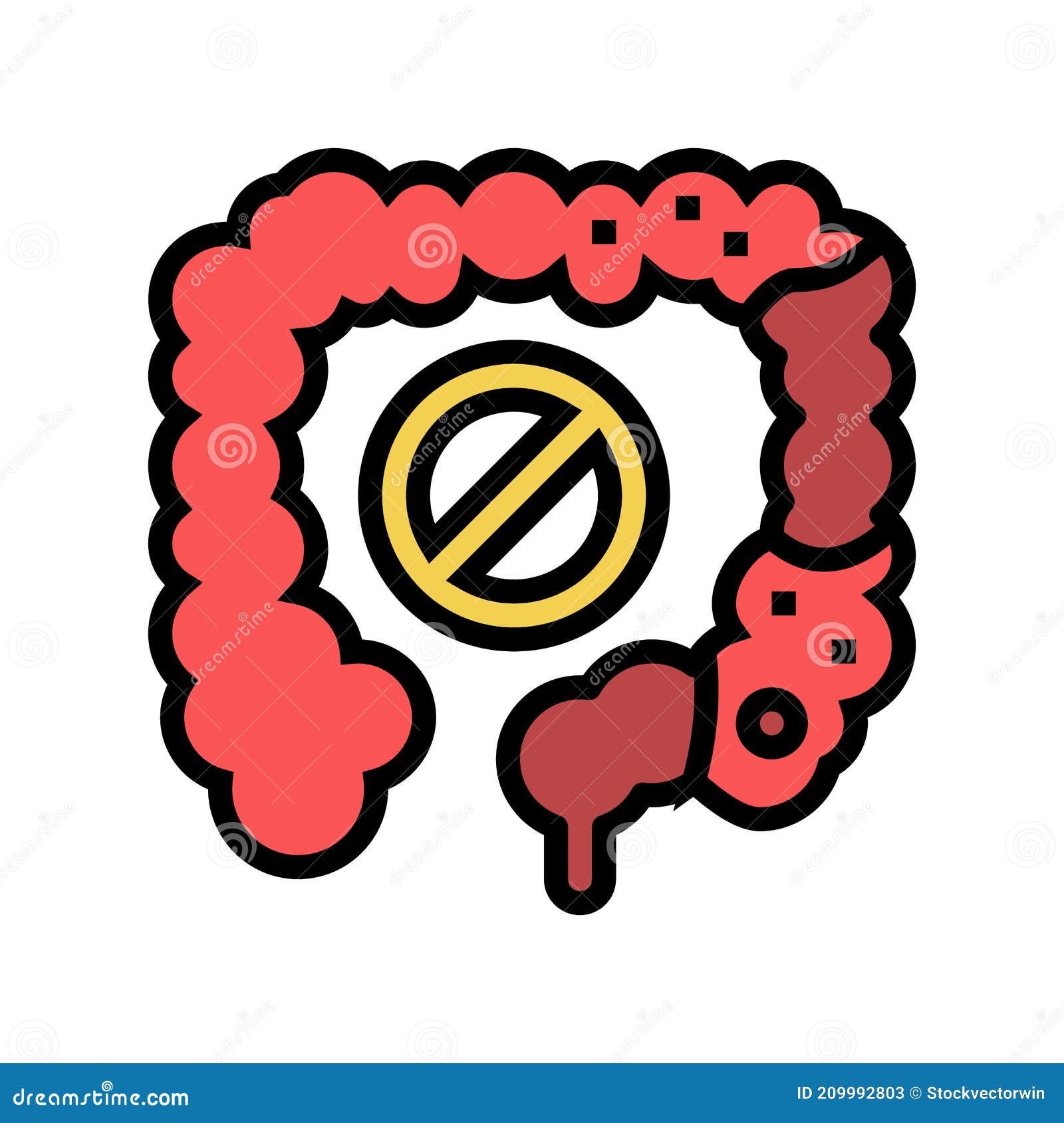 Constipation Digestion System Color Icon Vector Illustration Stock ...