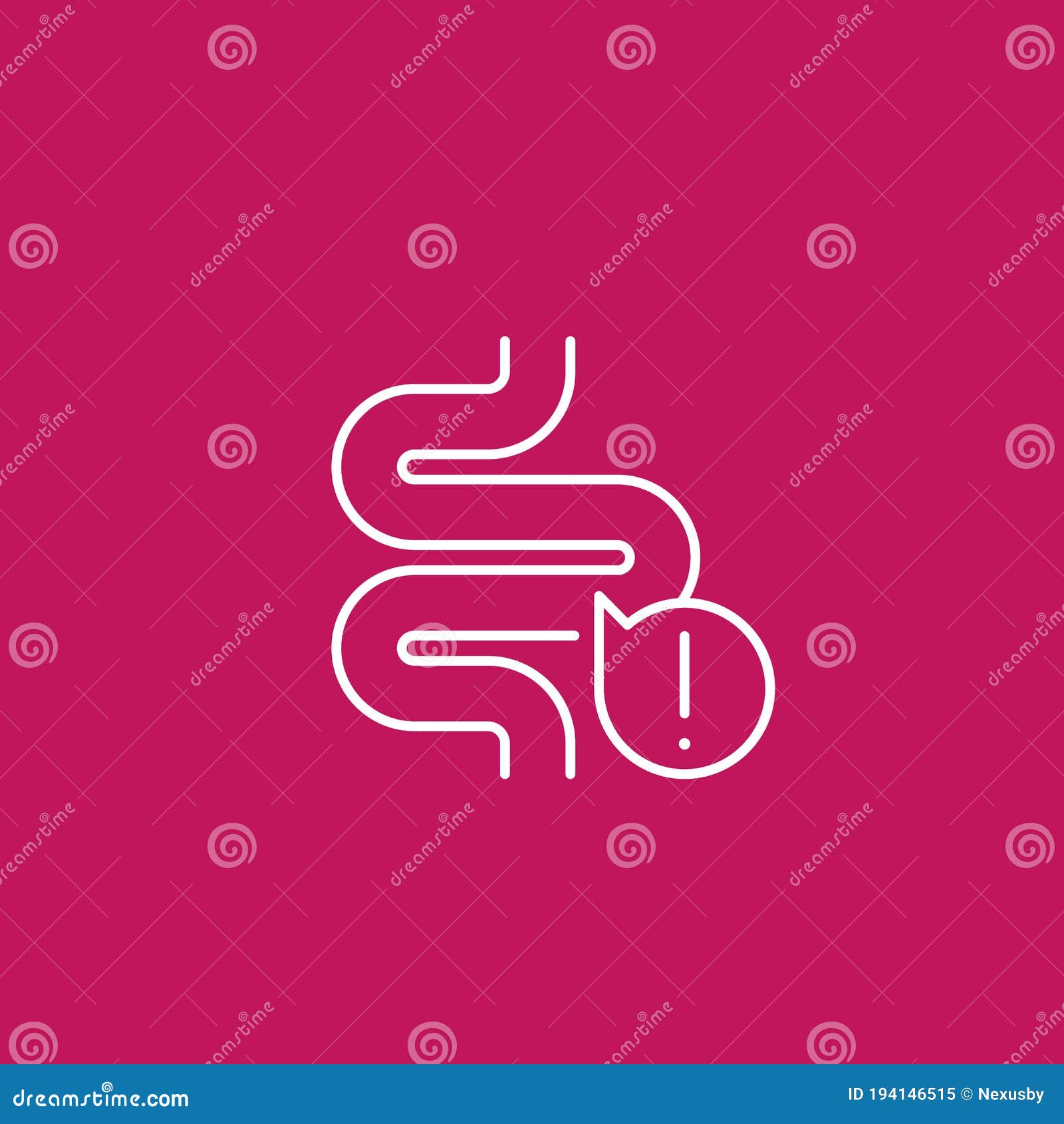 Constipation Icon with Bowel, Linear Vector Stock Illustration ...