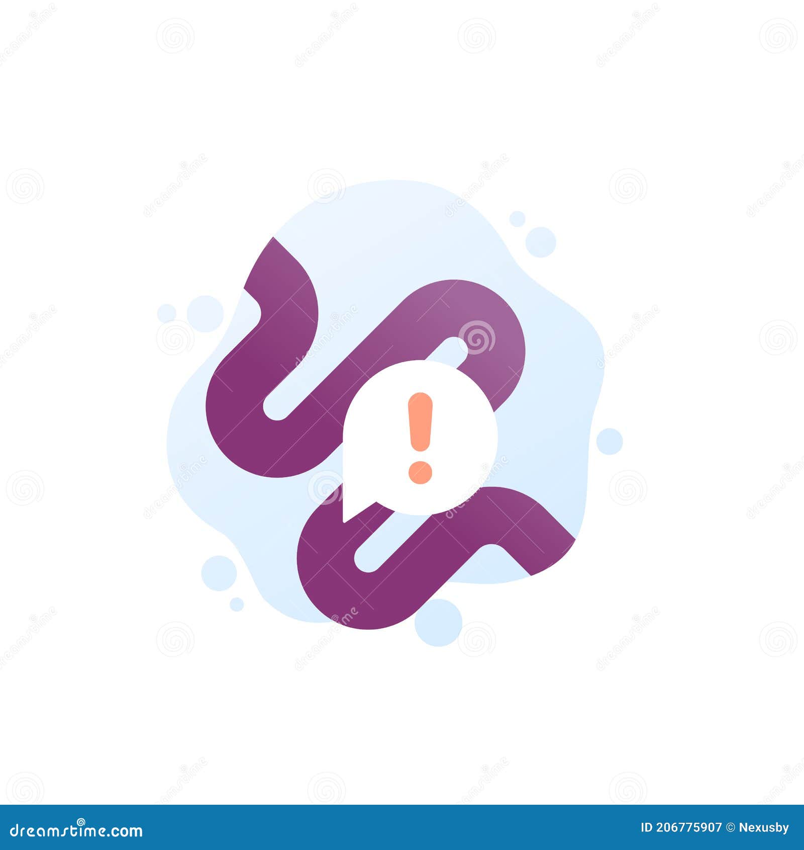 Constipation Icon with Bowel and Warning Stock Illustration ...