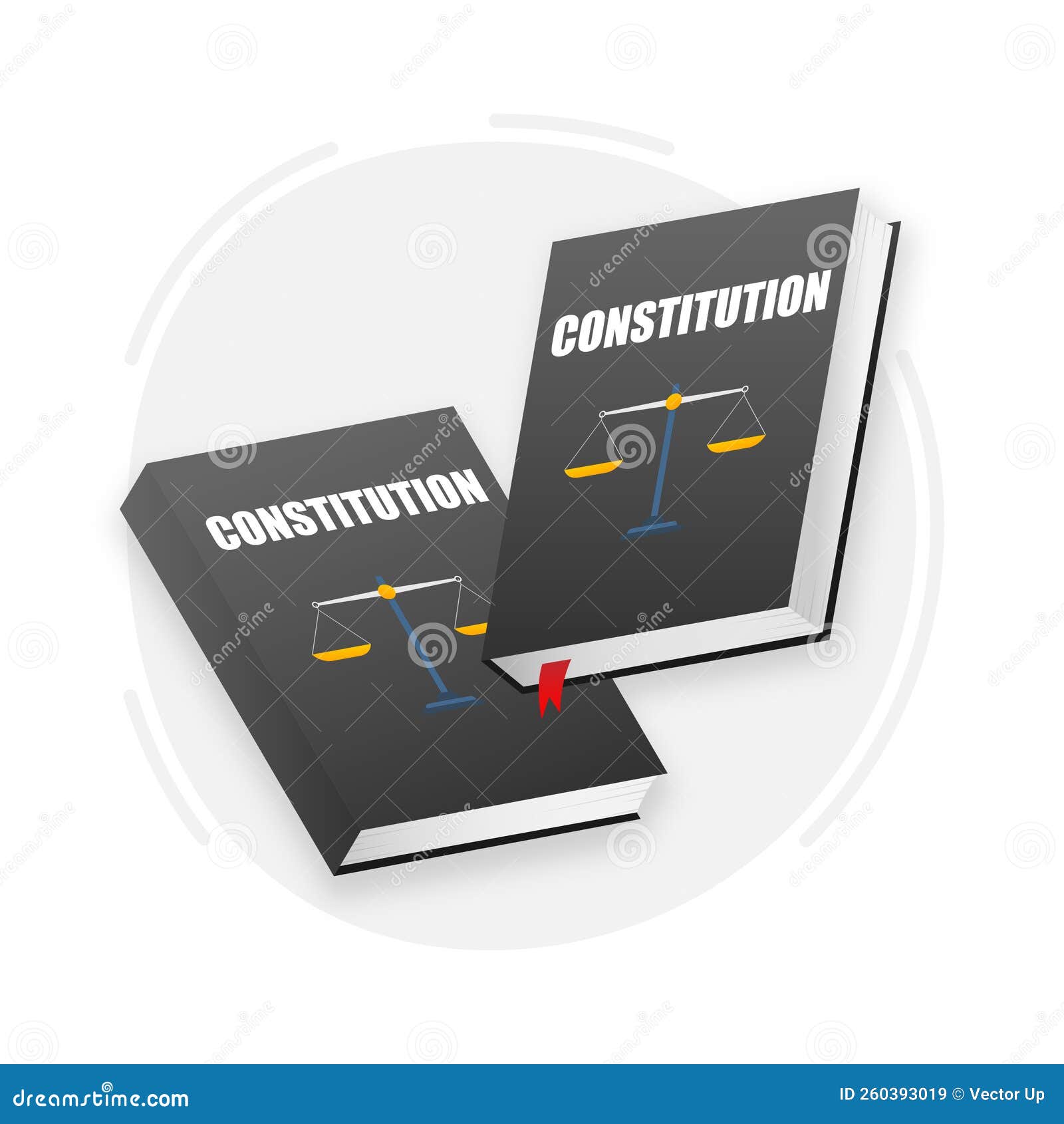 Constitution Book. Law Book in Flat Style Stock Vector - Illustration ...