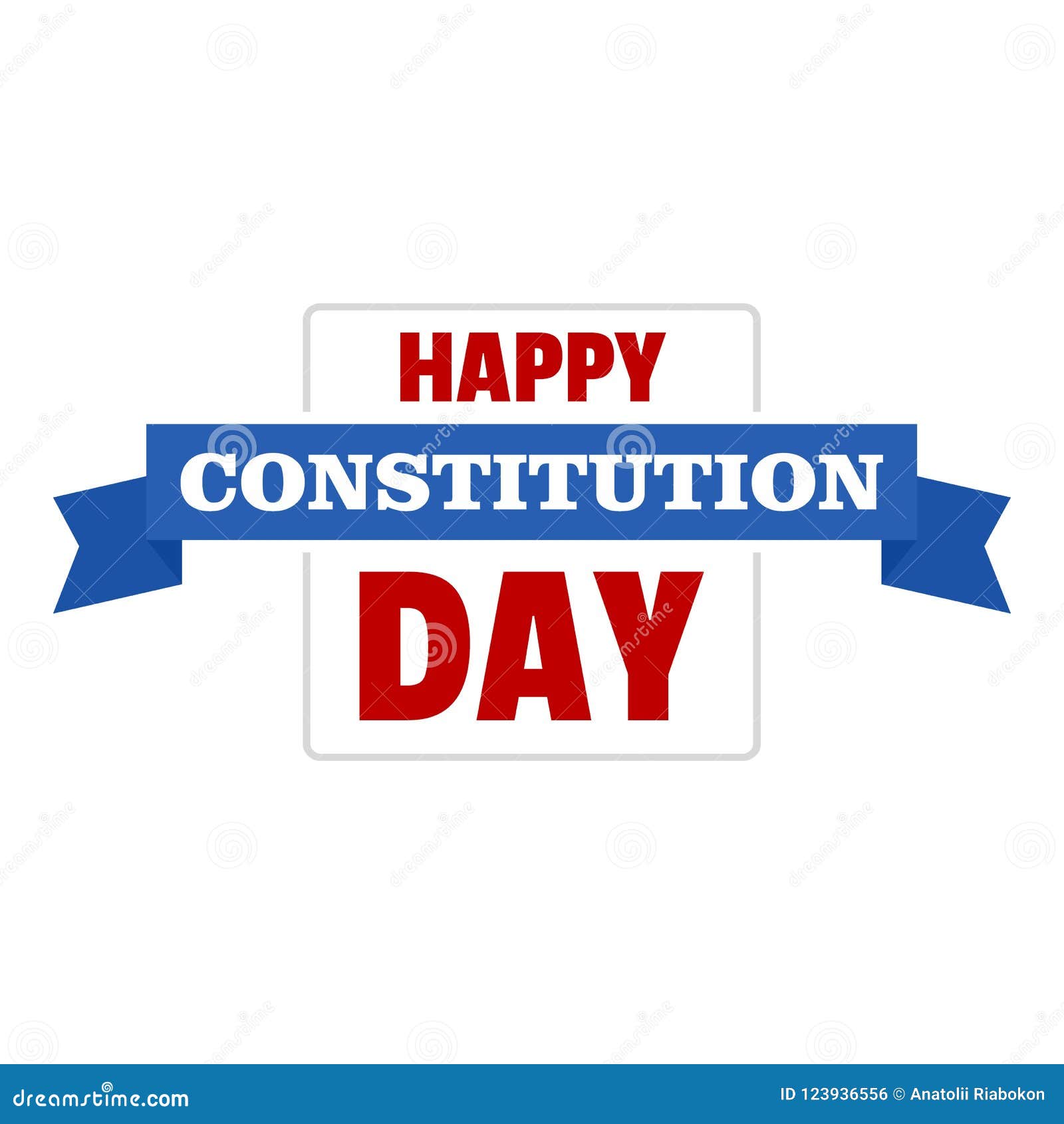 Constitution Day Logo Icon, Flat Style Stock Vector - Illustration of ...