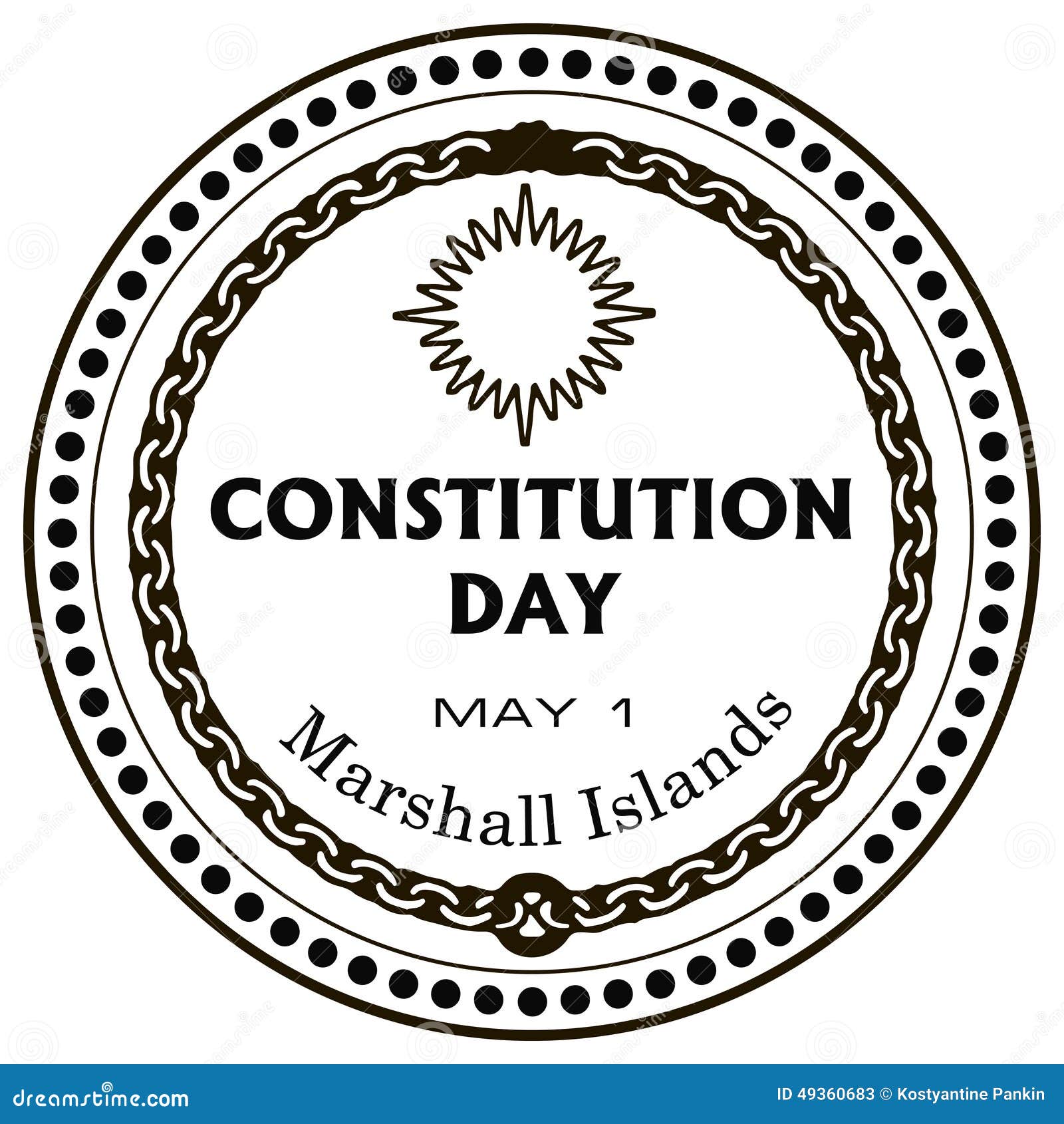 Marshall Islands Round Circle Flag. Marshallese Circular Button Banner ...