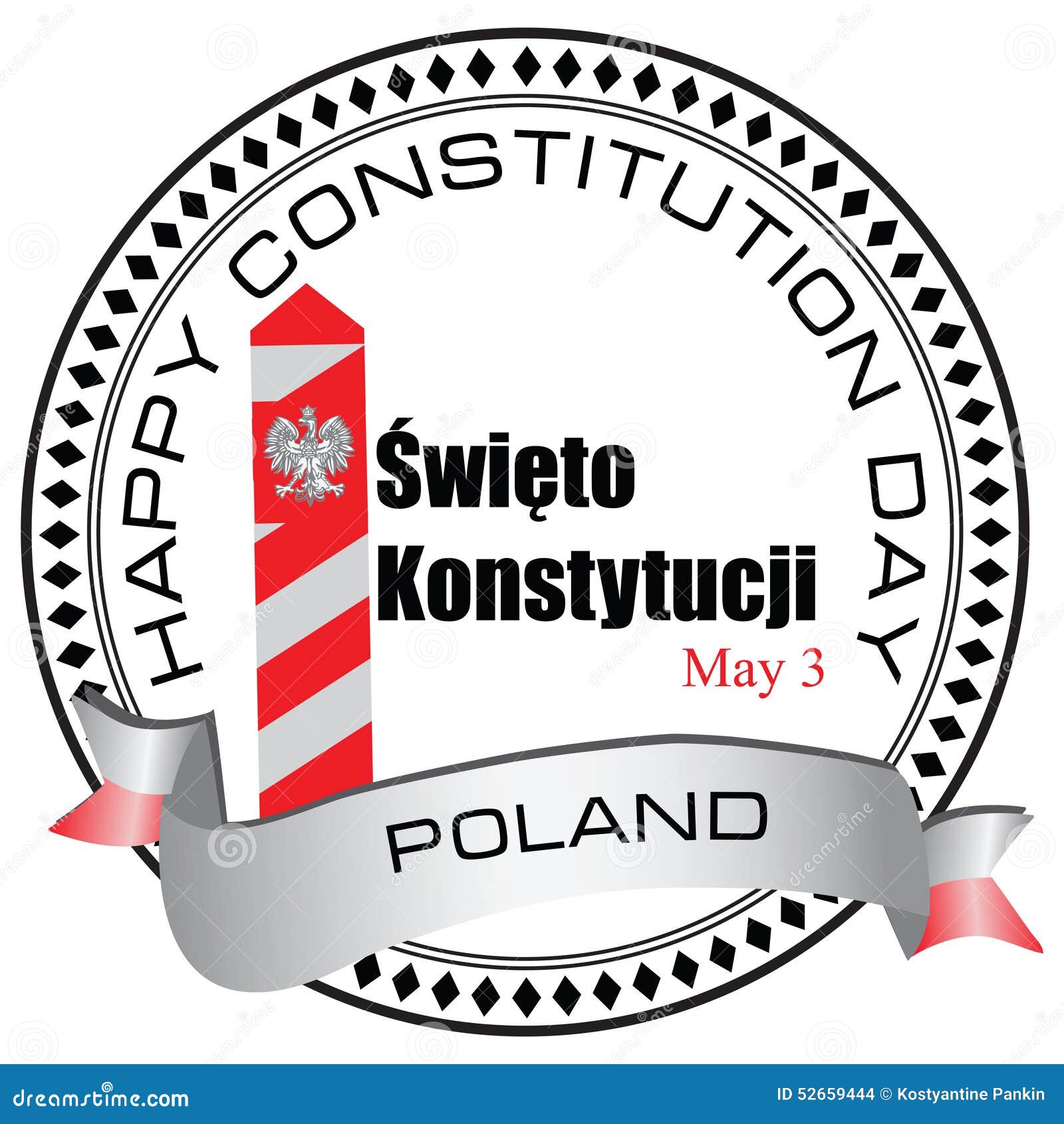 Constitution Day - May 3 in Poland Stock Vector - Illustration of post ...