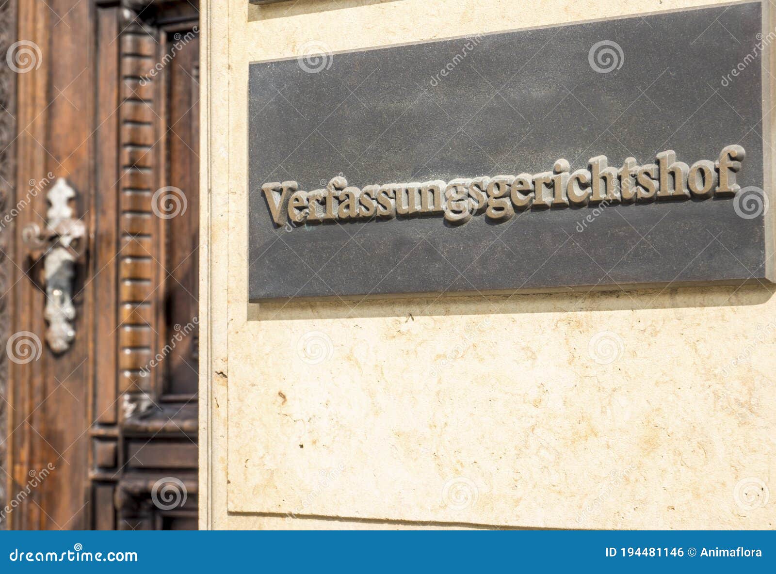Constitutional Court Shield in German Stock Photo - Image of roadsign ...