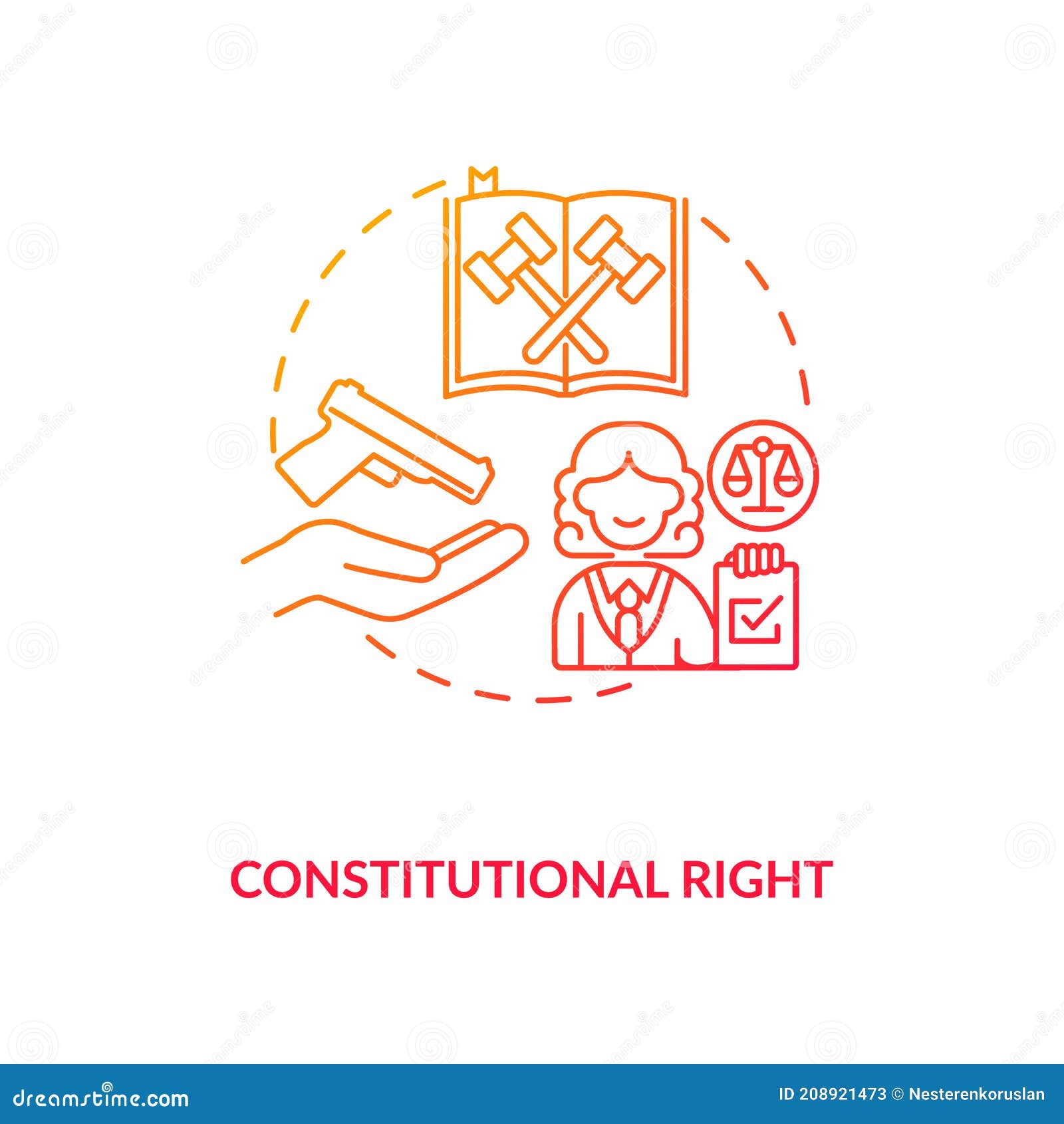 Constitutional Right Red Gradient Concept Icon Stock Illustration ...