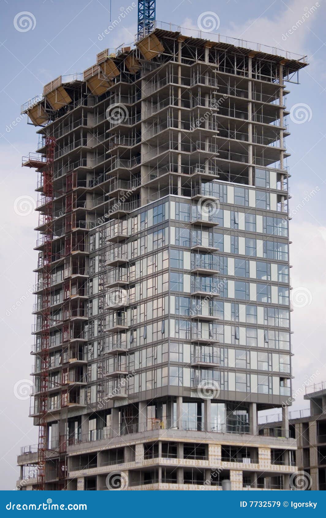 Constraction Site with Crain and New Building Stock Image - Image of ...