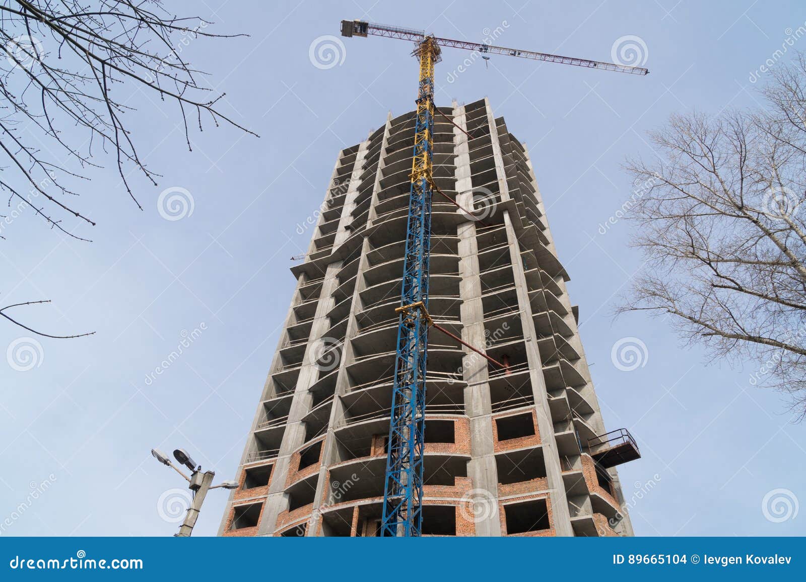 Constraction Site with Crain and New Building Stock Photo - Image of ...