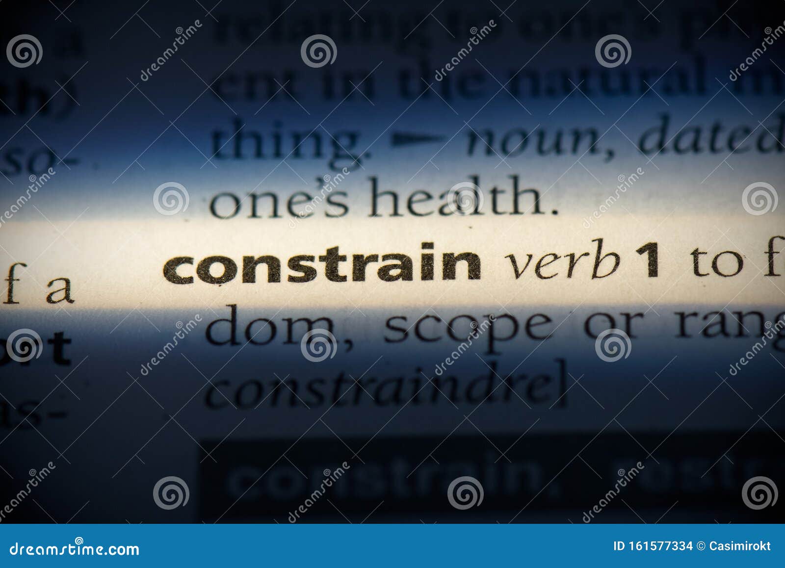 Constrain stock photo. Image of highlighted, linguistic - 161577334