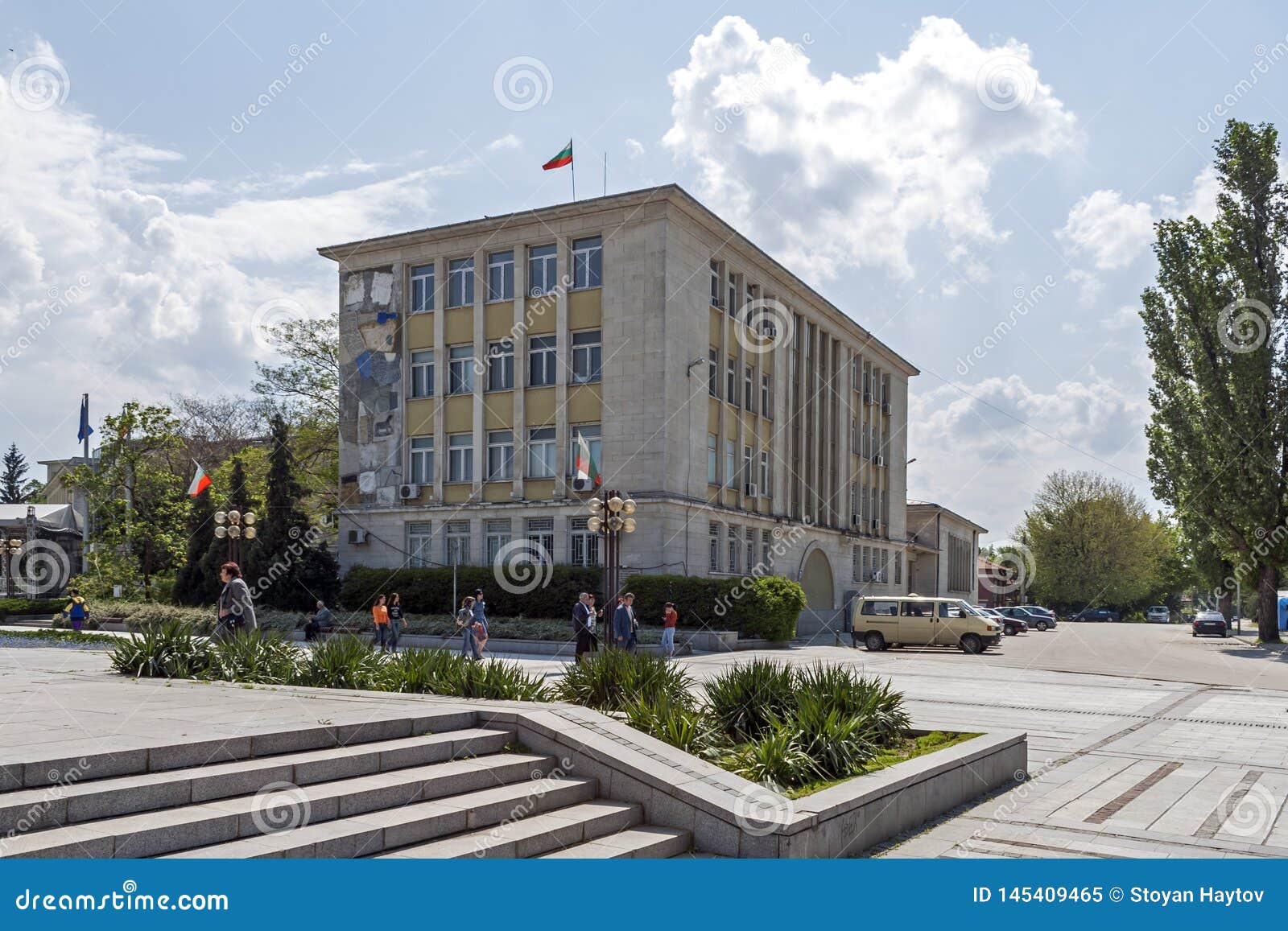 Building and Street at the Center of Town of Silistra, Bulgaria Imagem ...