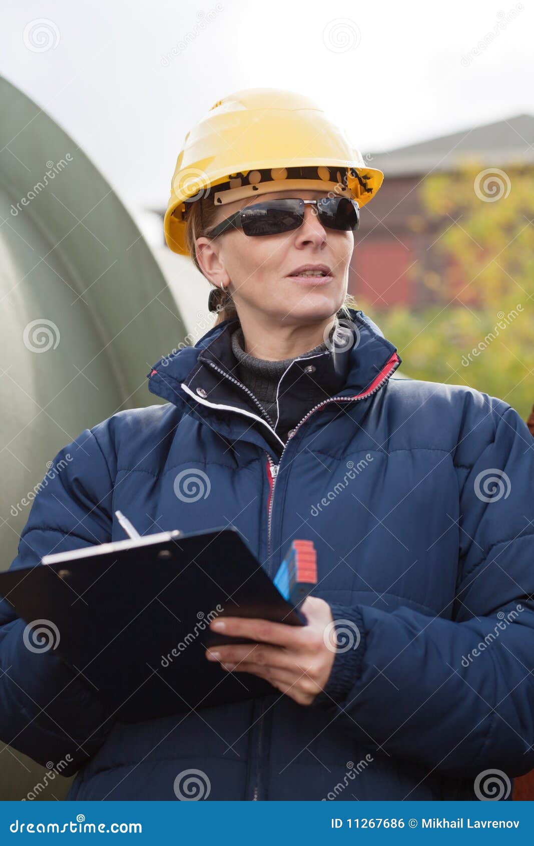 Construciton Engineer Taking Notes Stock Photo - Image of worker ...