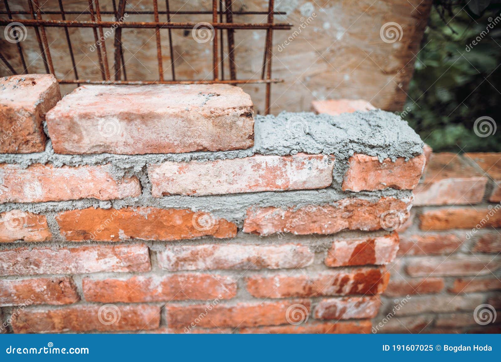 Construciton Site Details. Brick Wall Building Details Stock Image ...
