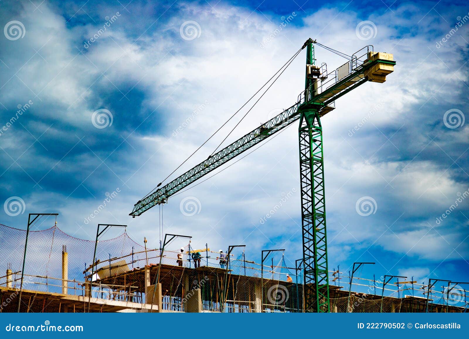 Construct with Building Crane Stock Photo - Image of build, home: 222790502