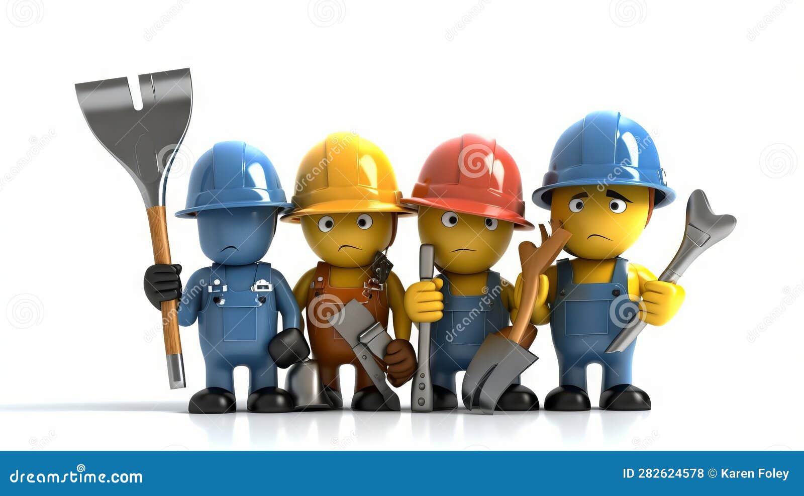 Construct crew with tools stock illustration. Illustration of hard ...