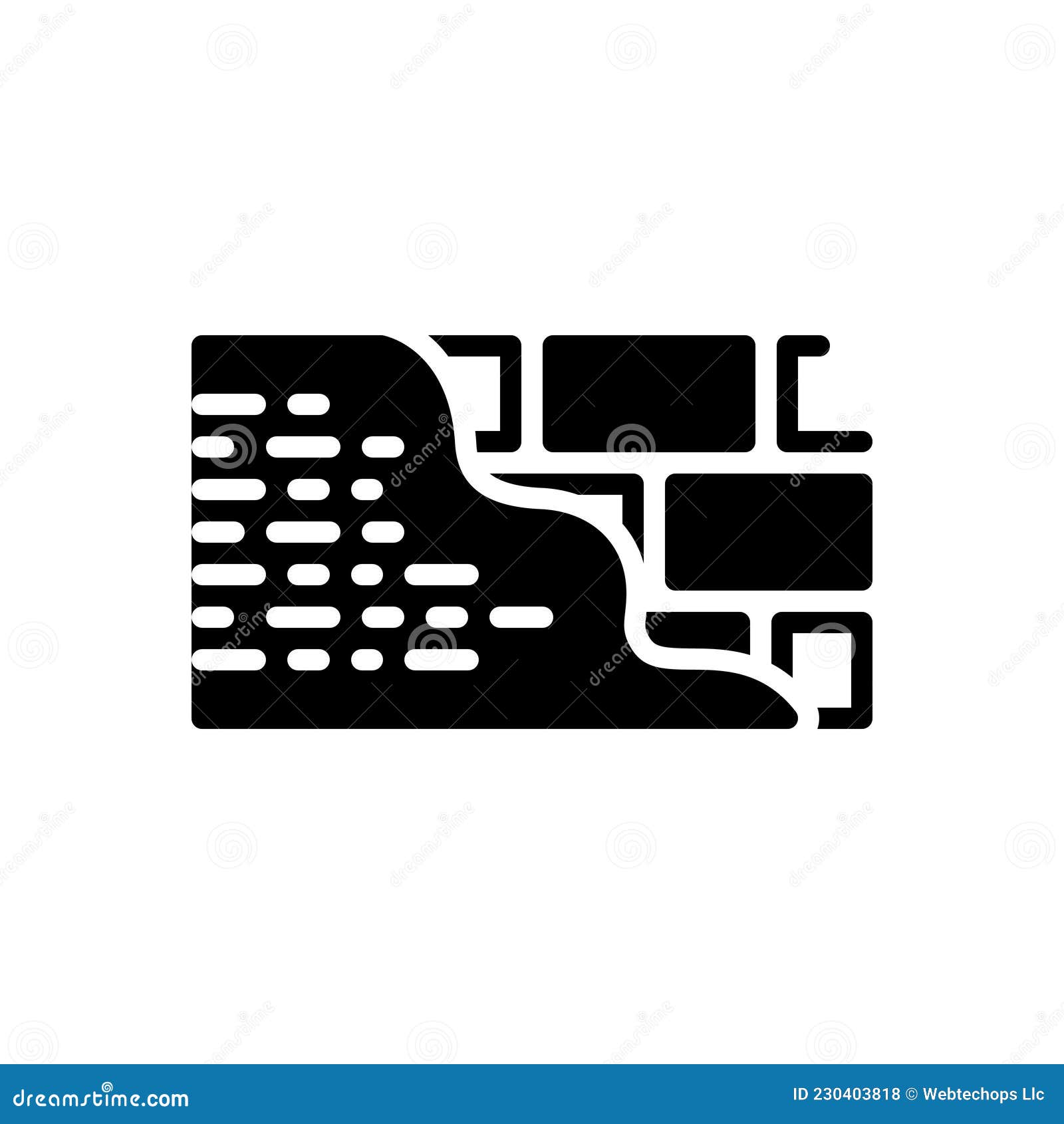 Black Solid Icon for Construct, Build and Wall Stock Vector ...