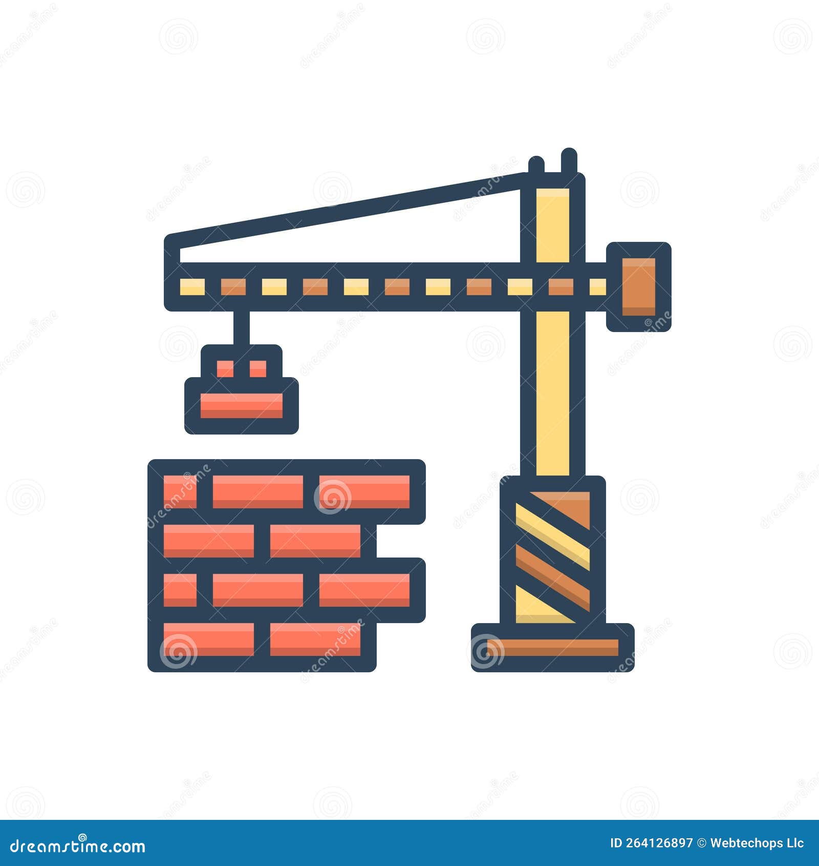 Color Illustration Icon for Construct, Crane and Brick Stock Vector ...