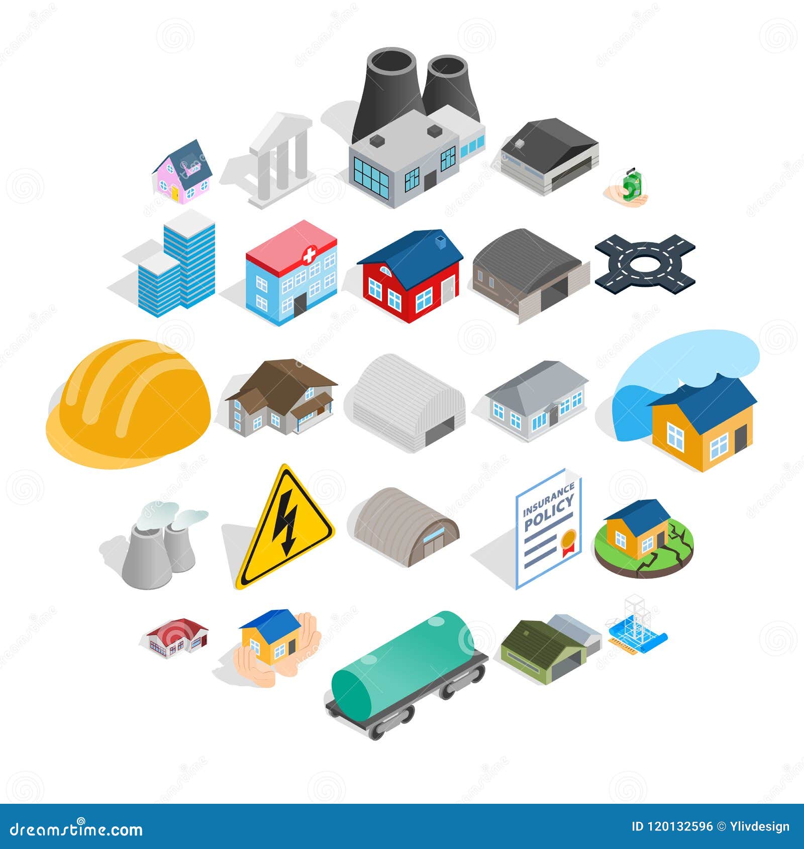 Construct Icons Set, Isometric Style Stock Vector - Illustration of ...