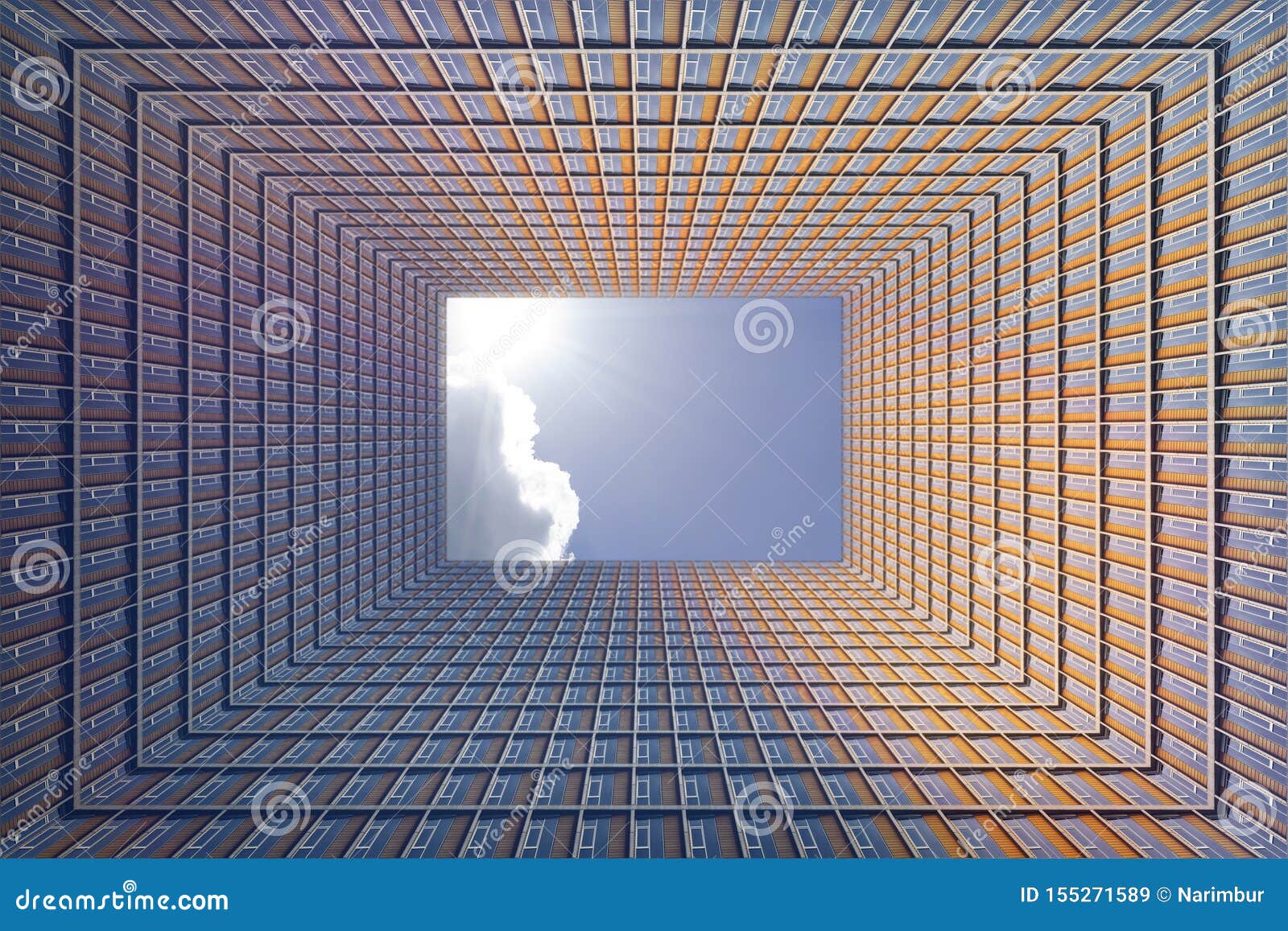 Courtyard in the Shape of a Rectangle Stock Illustration - Illustration ...