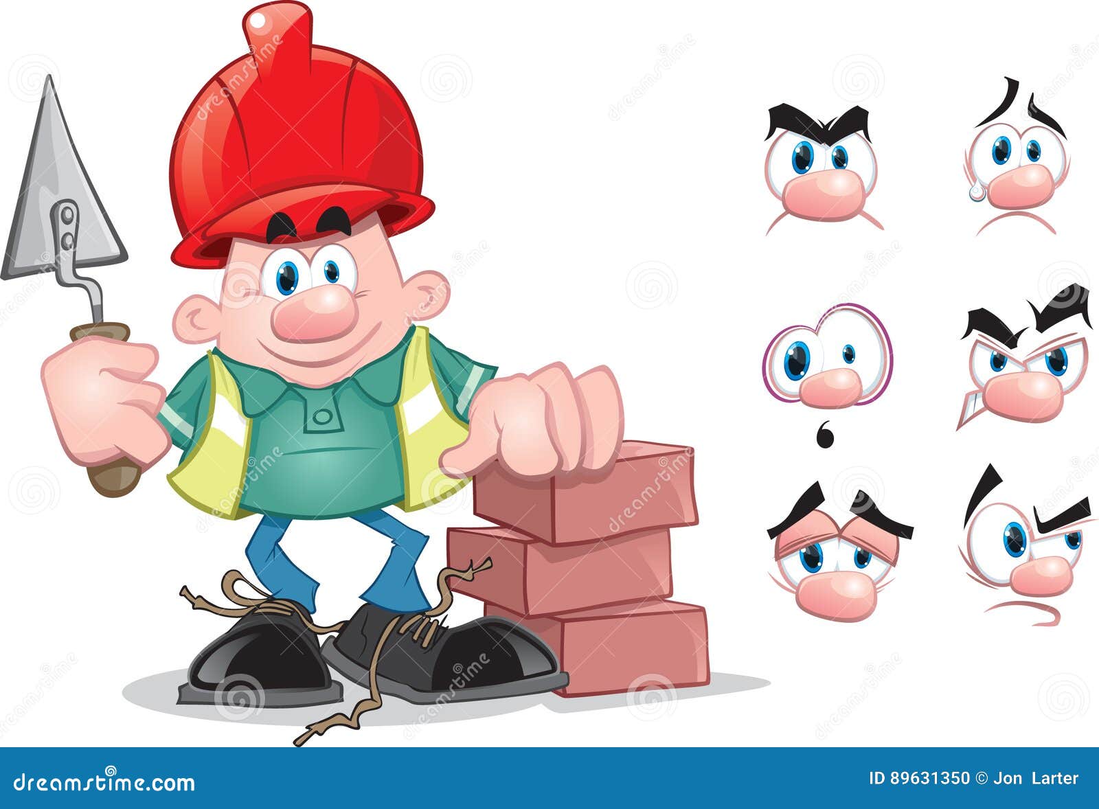 Constructeur Cartoon illustration de vecteur. Illustration du croix ...