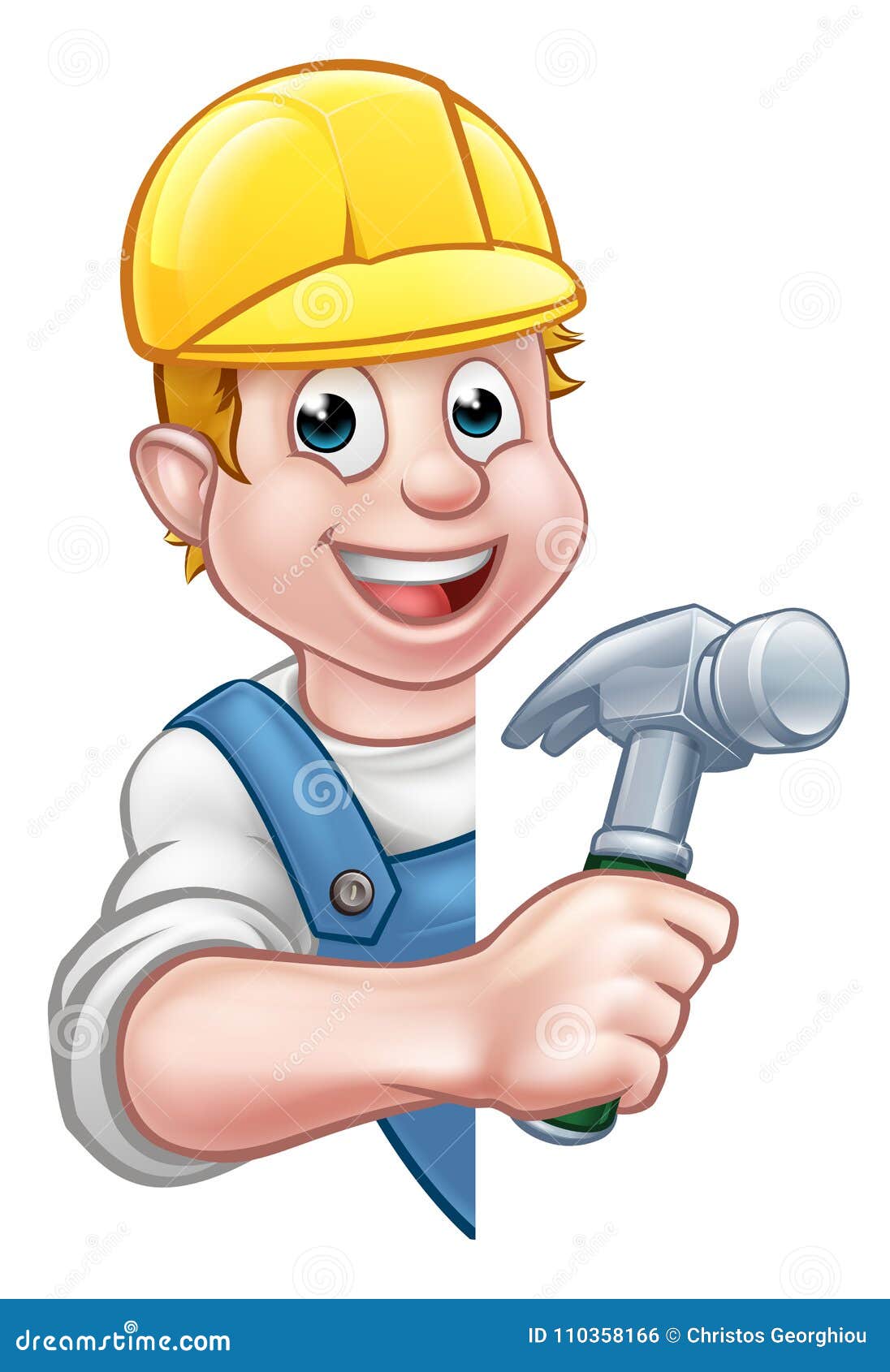 Constructeur Cartoon Character De Charpentier Illustration de Vecteur ...