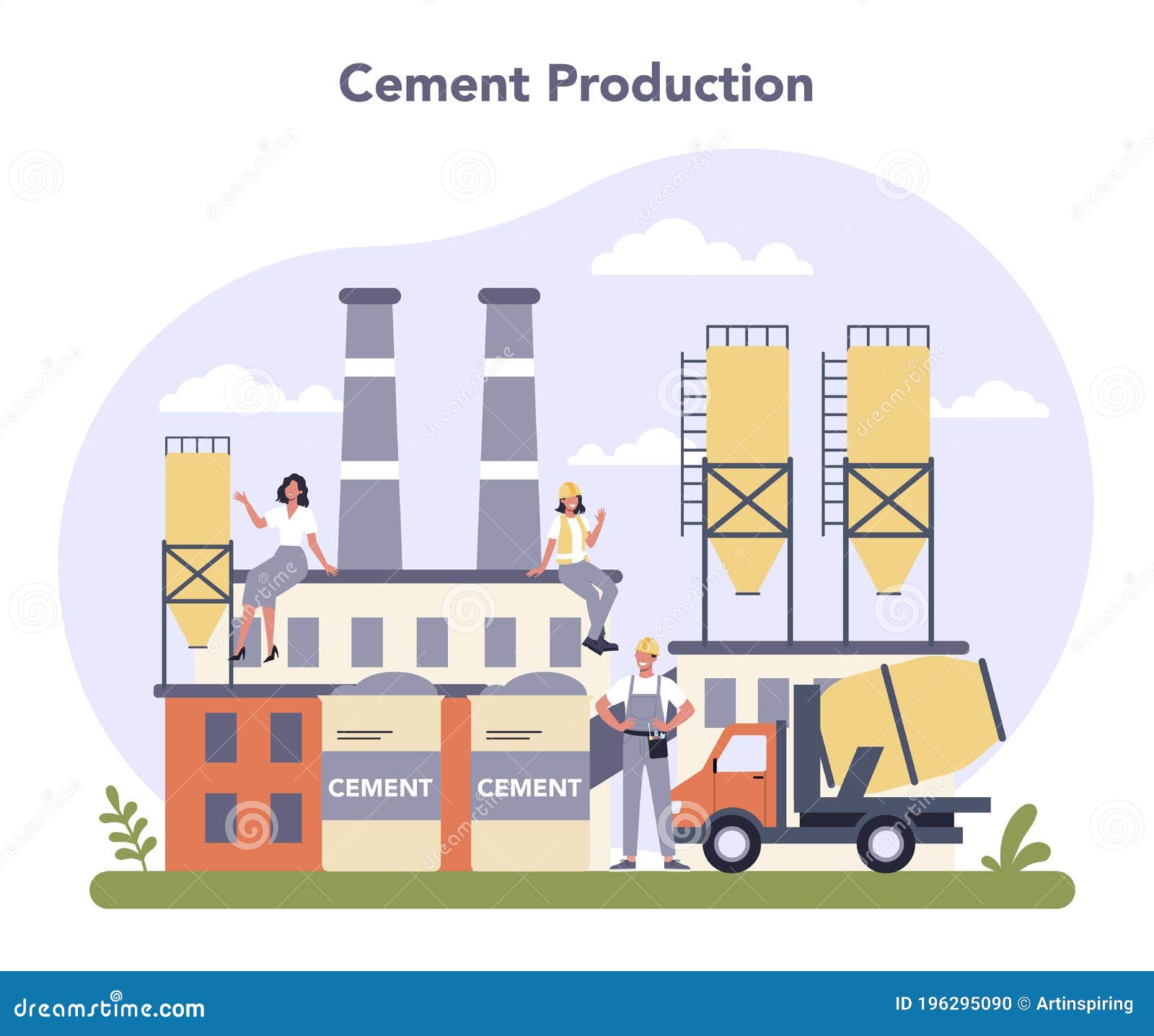 Constructin Material Production Industry. Cement Production Stock ...