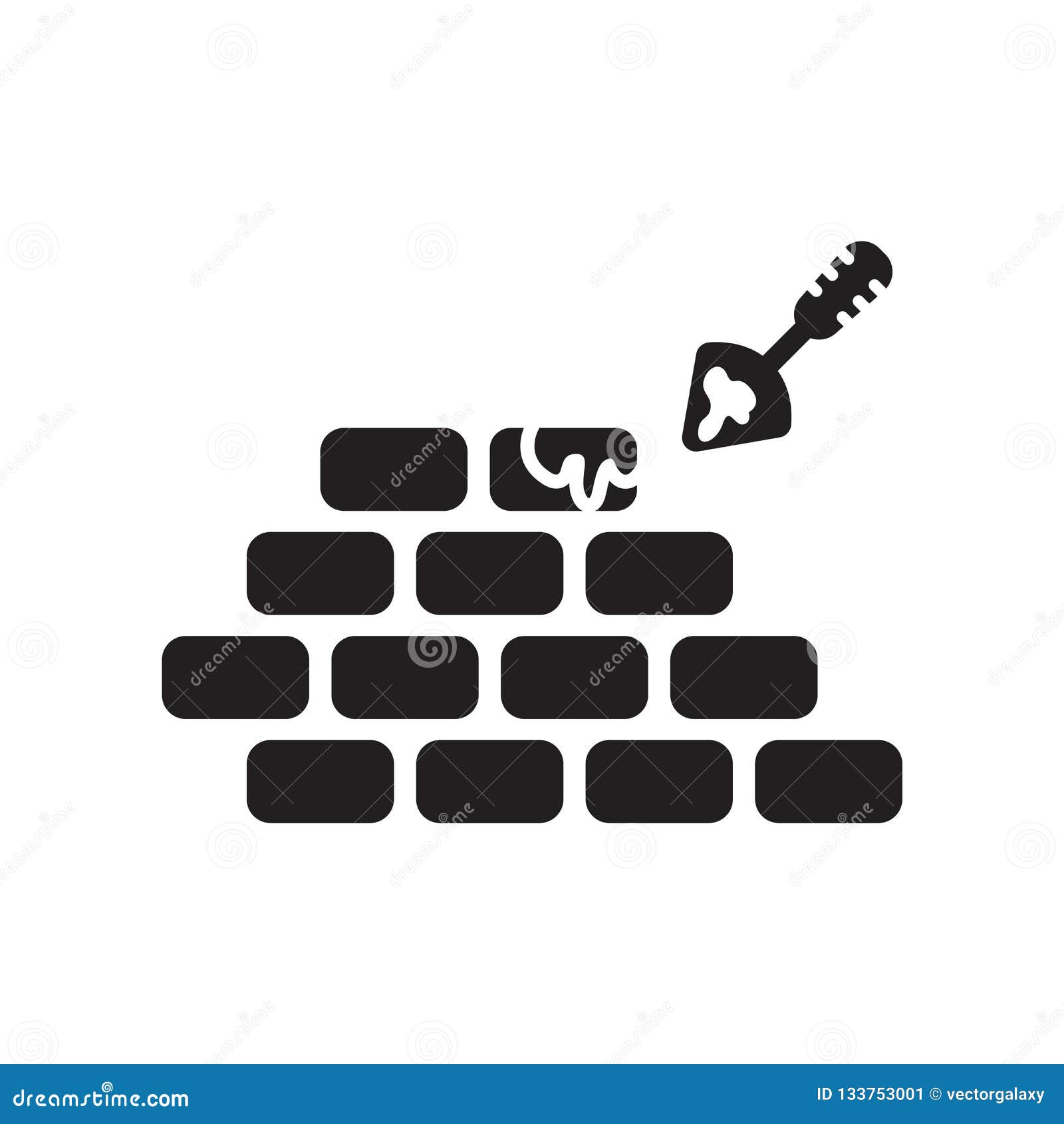 Constructing a Brick Wall Icon Vector Isolated on White Background ...