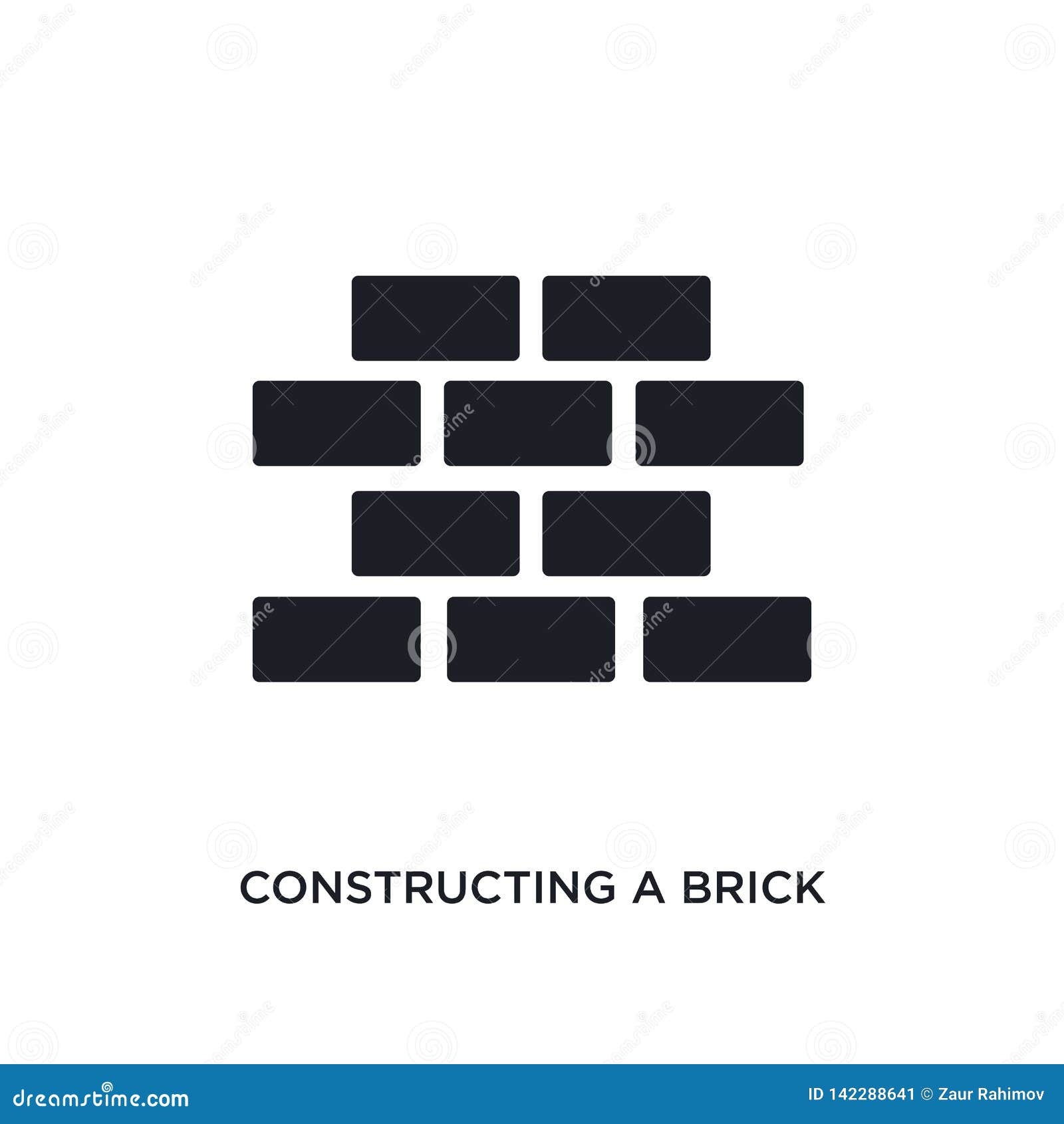 Constructing a Brick Wall Isolated Icon. Simple Element Illustration ...