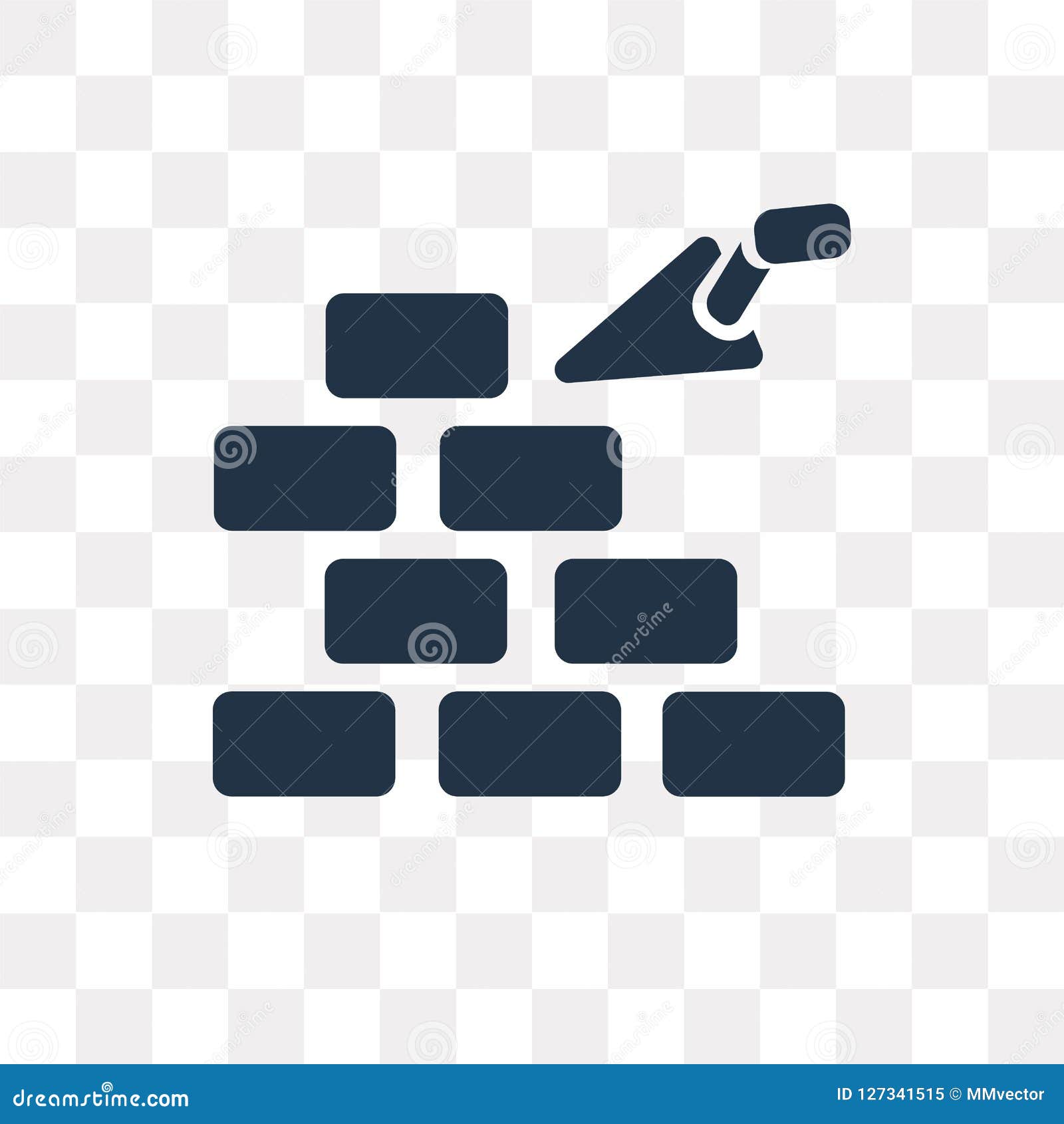 Constructing a Brick Wall Vector Icon Isolated on Transparent Ba Stock ...