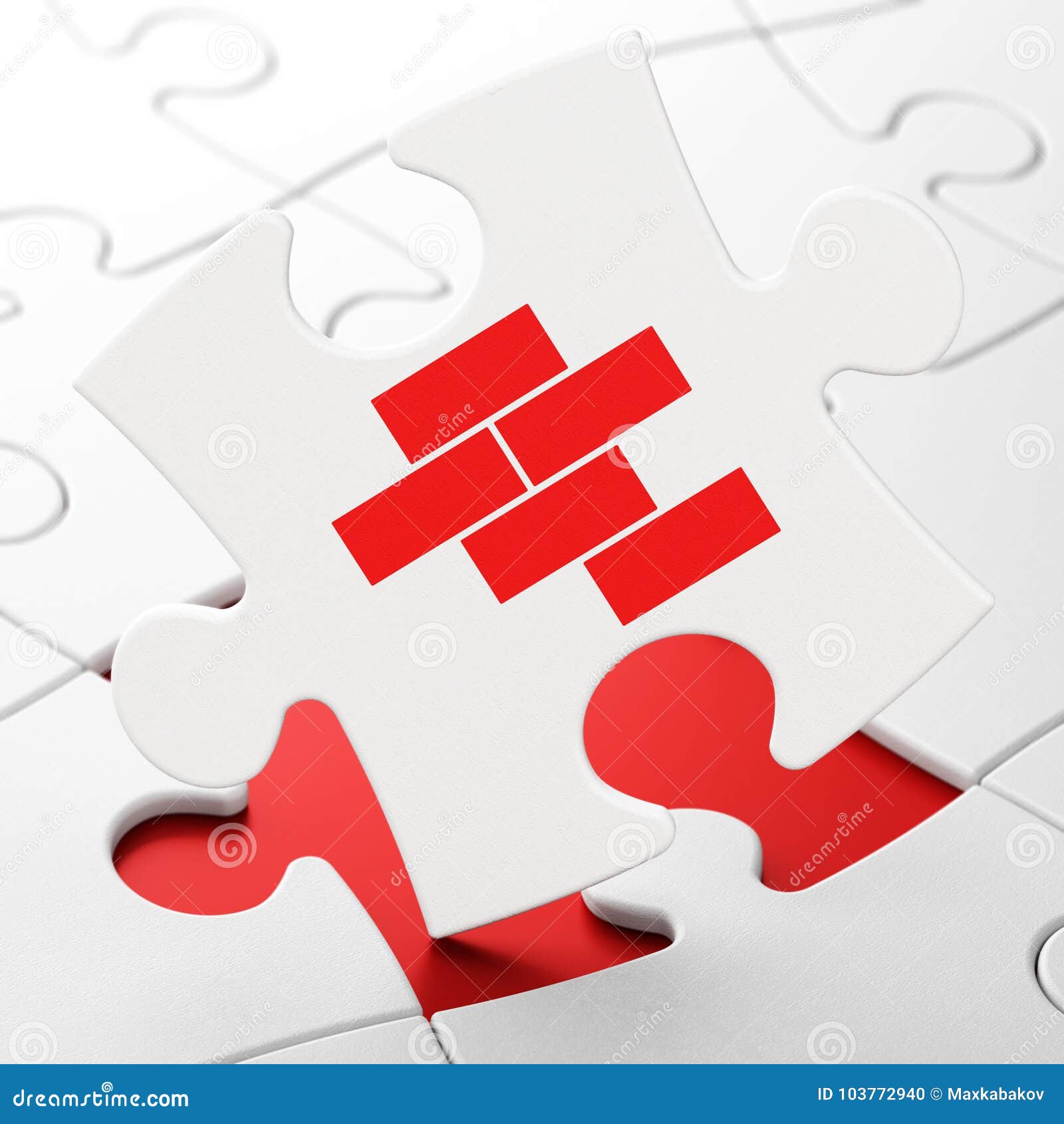 Constructing Concept: Bricks on Puzzle Background Stock Illustration ...