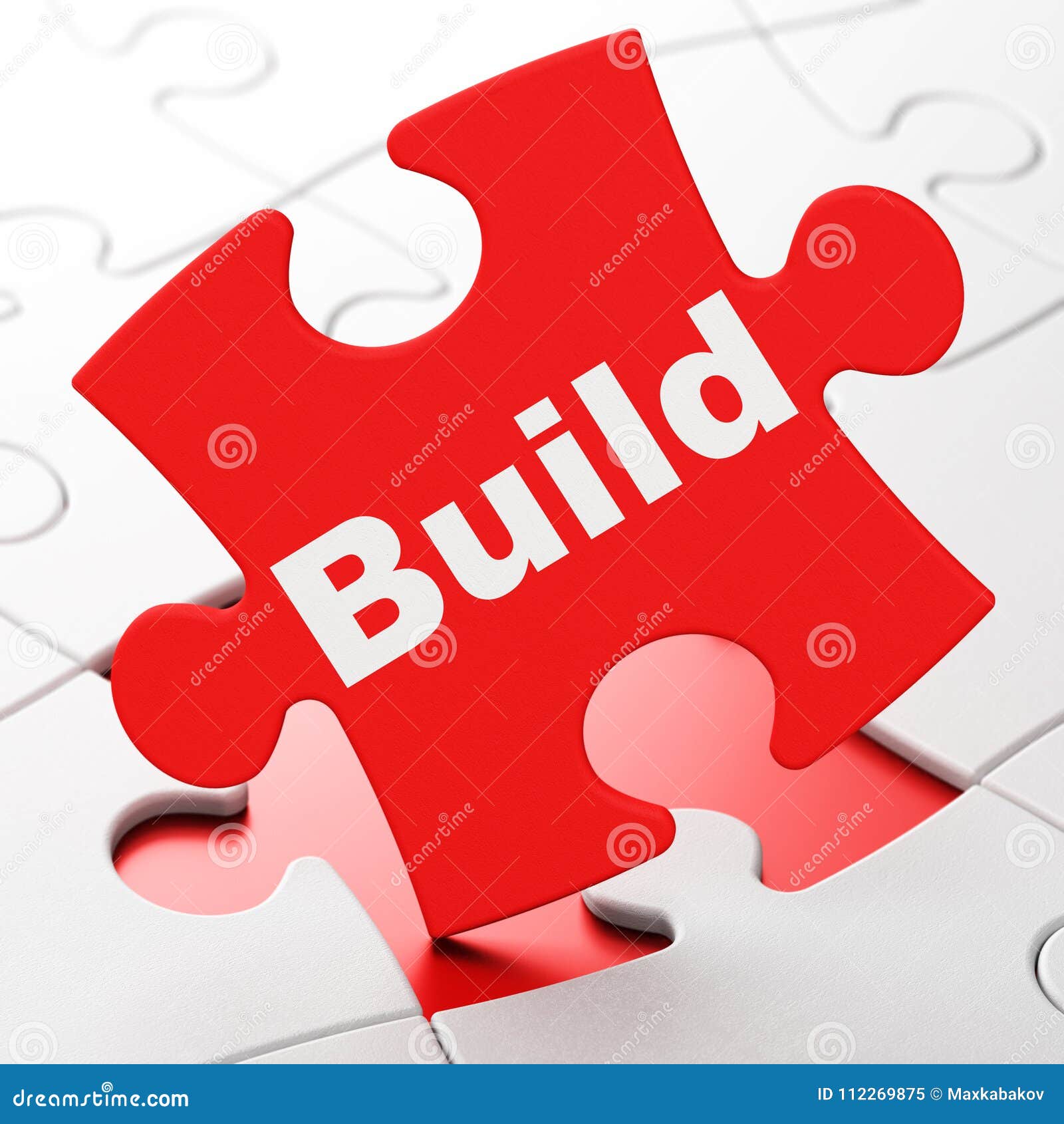 Constructing Concept: Build on Puzzle Background Stock Illustration ...