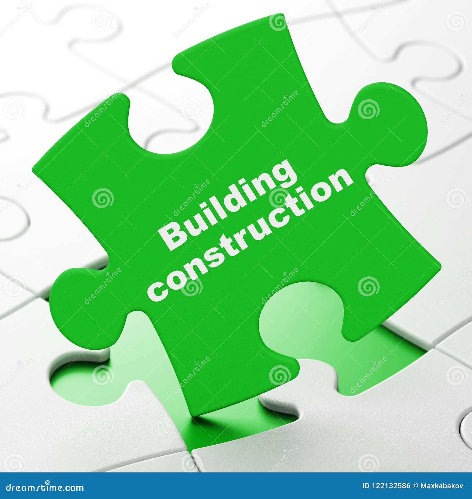 Constructing Concept: Building Construction on Puzzle Background Stock ...