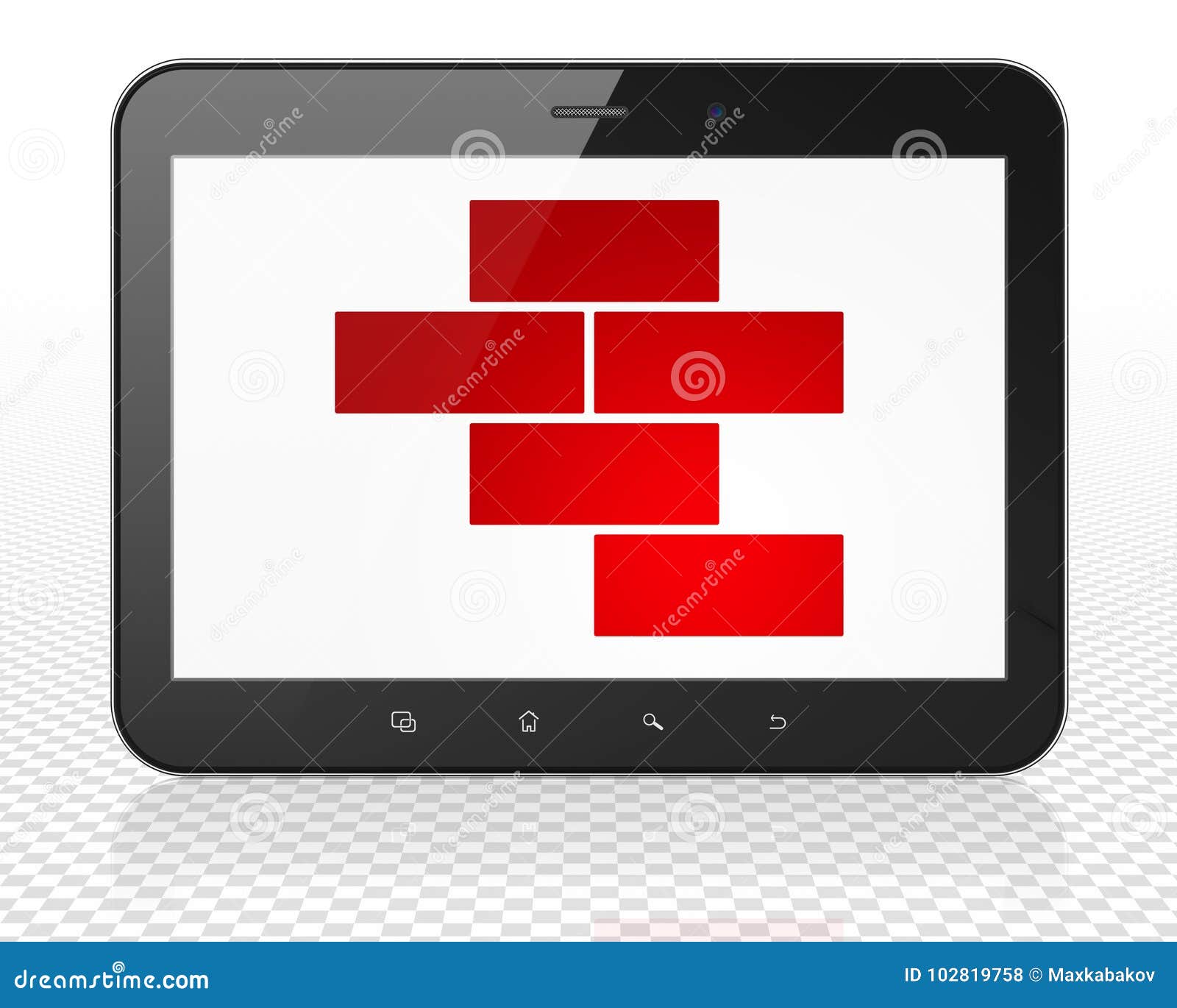 Constructing Concept: Tablet Pc Computer With Bricks On Display Stock ...