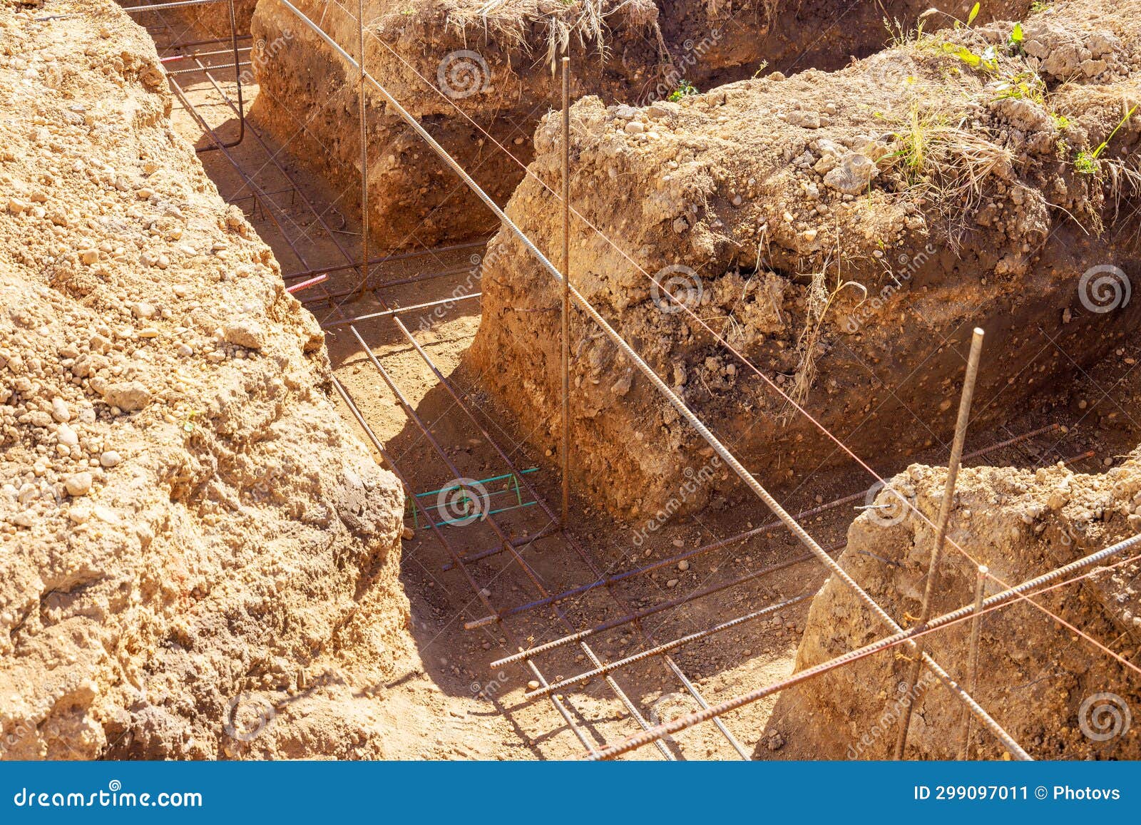 Constructing a Concrete Foundation from Digging an Earthen Trench Stock Image - Image of ...