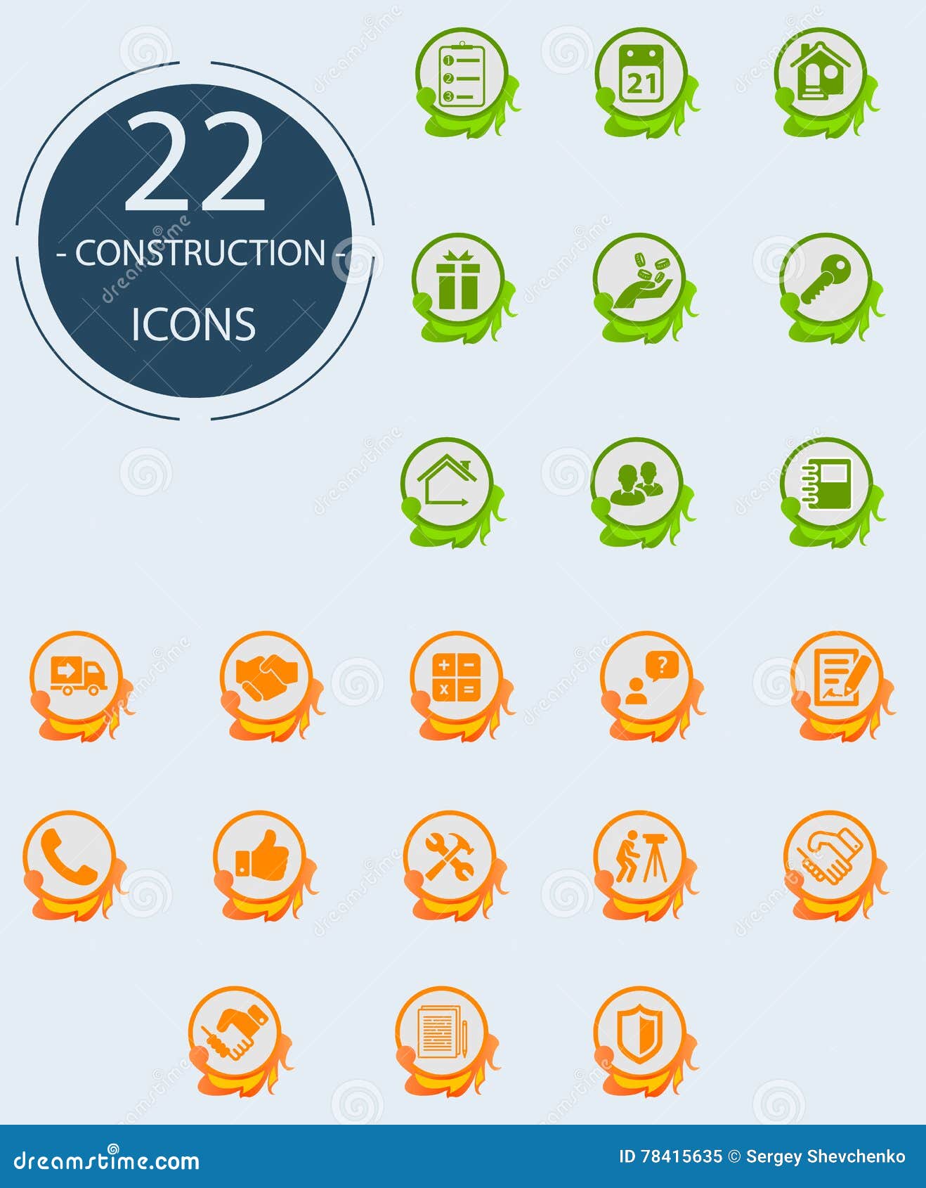 Constructing icons stock vector. Illustration of builder - 78415635